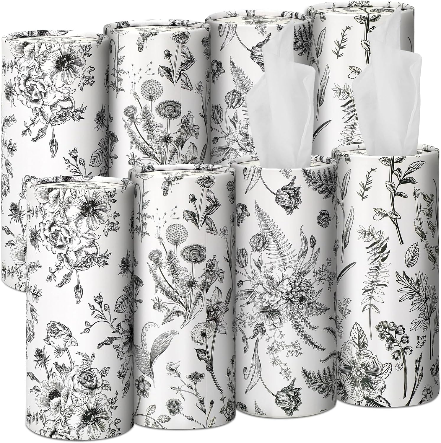 Amazon.com: Zonon 8 Pcs Vintage Floral Round Tissues Holder Car Tissues ...