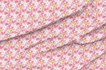 Spoonflower Fabric - Floral Girly Back Six Feet Mfer Small Scale Swear ...