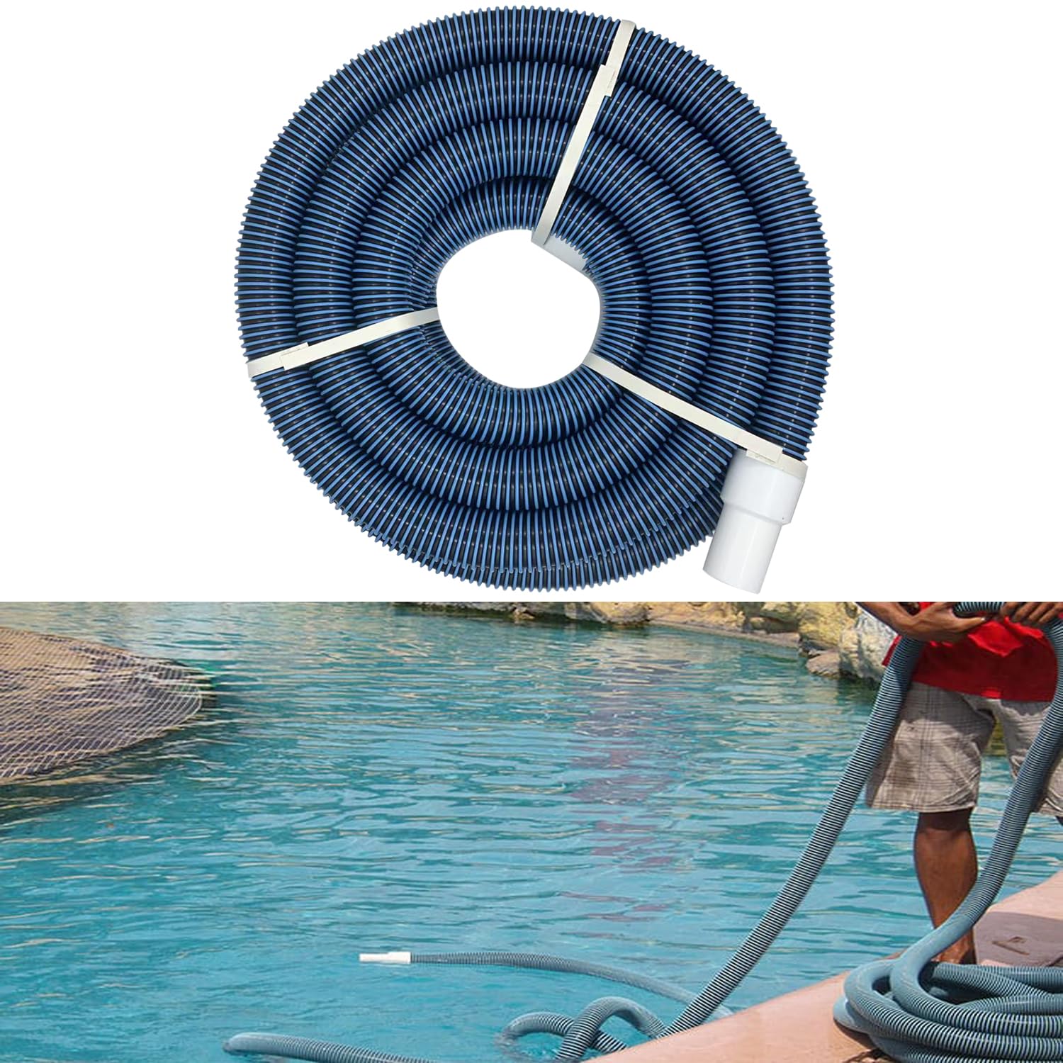 Snapklik.com : Adozsb 30 Foot Heavy Duty In Ground Pool Vacuum Hose, 1. ...