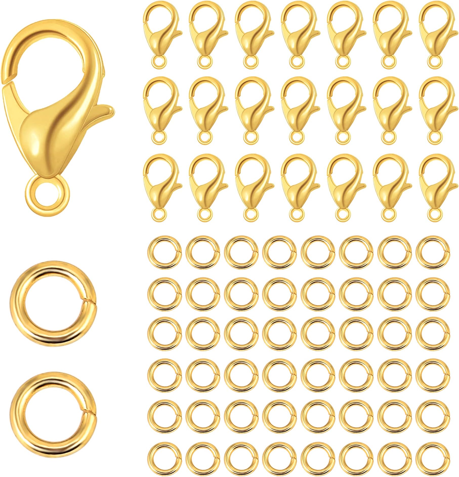 Beebeecraft 6Pcs 18K Gold Plated Jewelry Lobster Clasp 0.45x0.23Inch ...