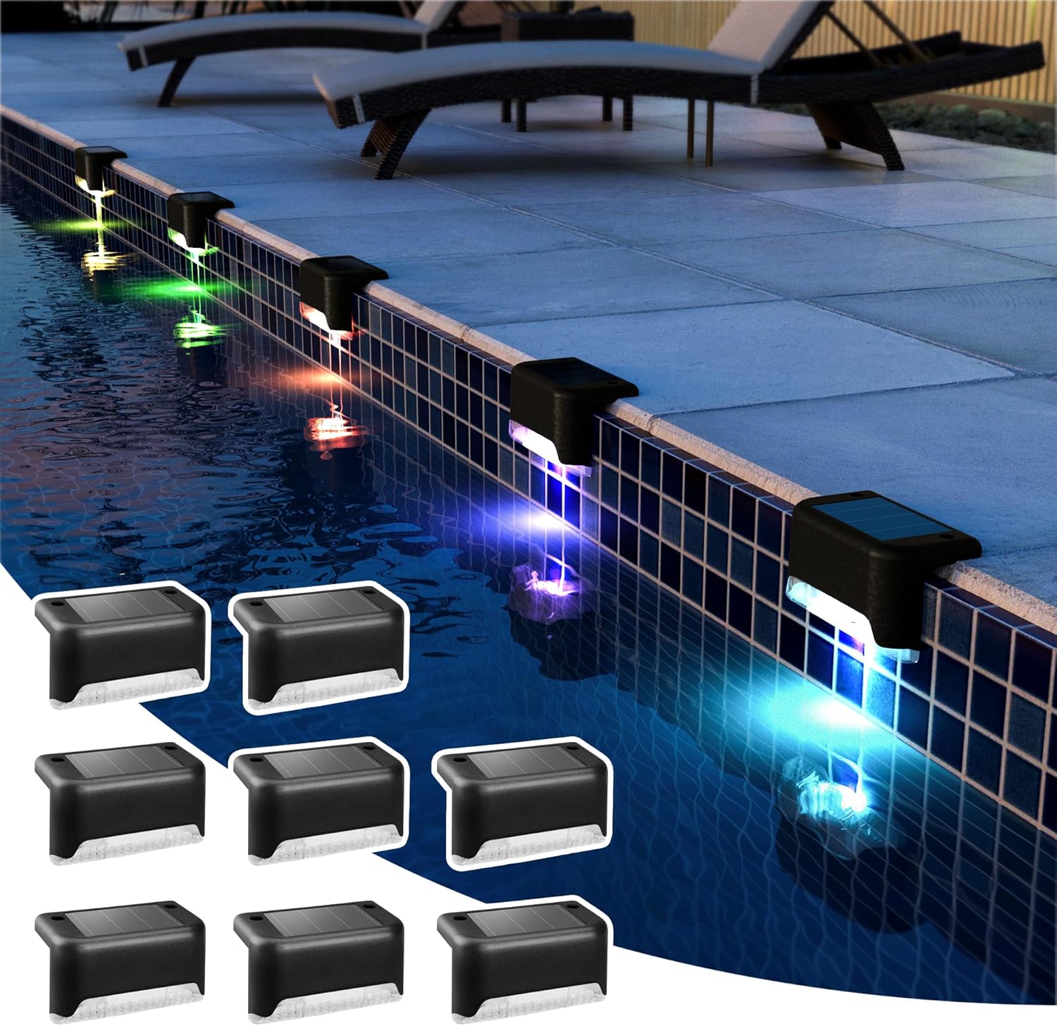 Solar Pool Side Lights Outdoor 8 Pack, Light up Swimming Pool ...