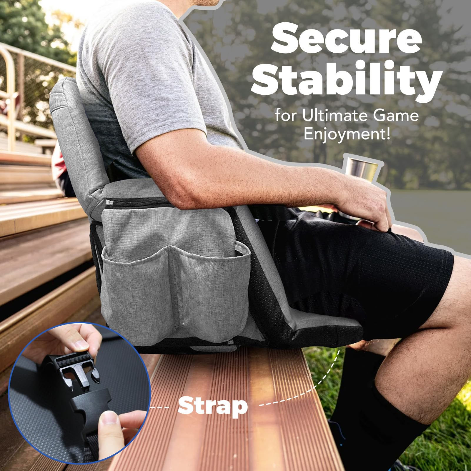 Wide Stadium Seats With Back Support 2 Pack, Exclusive "Sofa Style ...