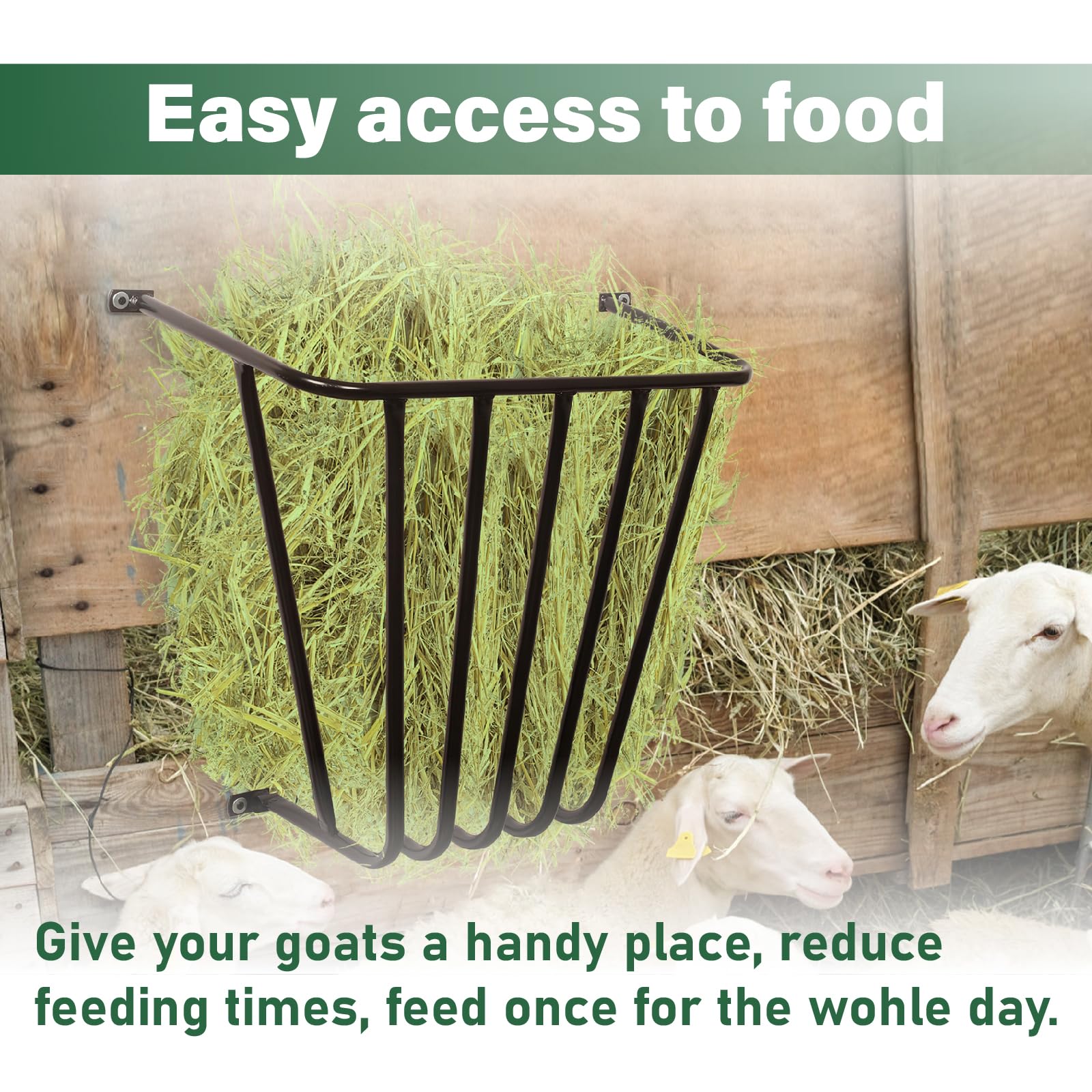 Nisorpa Hay Rack, Hay Feeder Rack for Horses Goats Sheep Wall Mounted ...