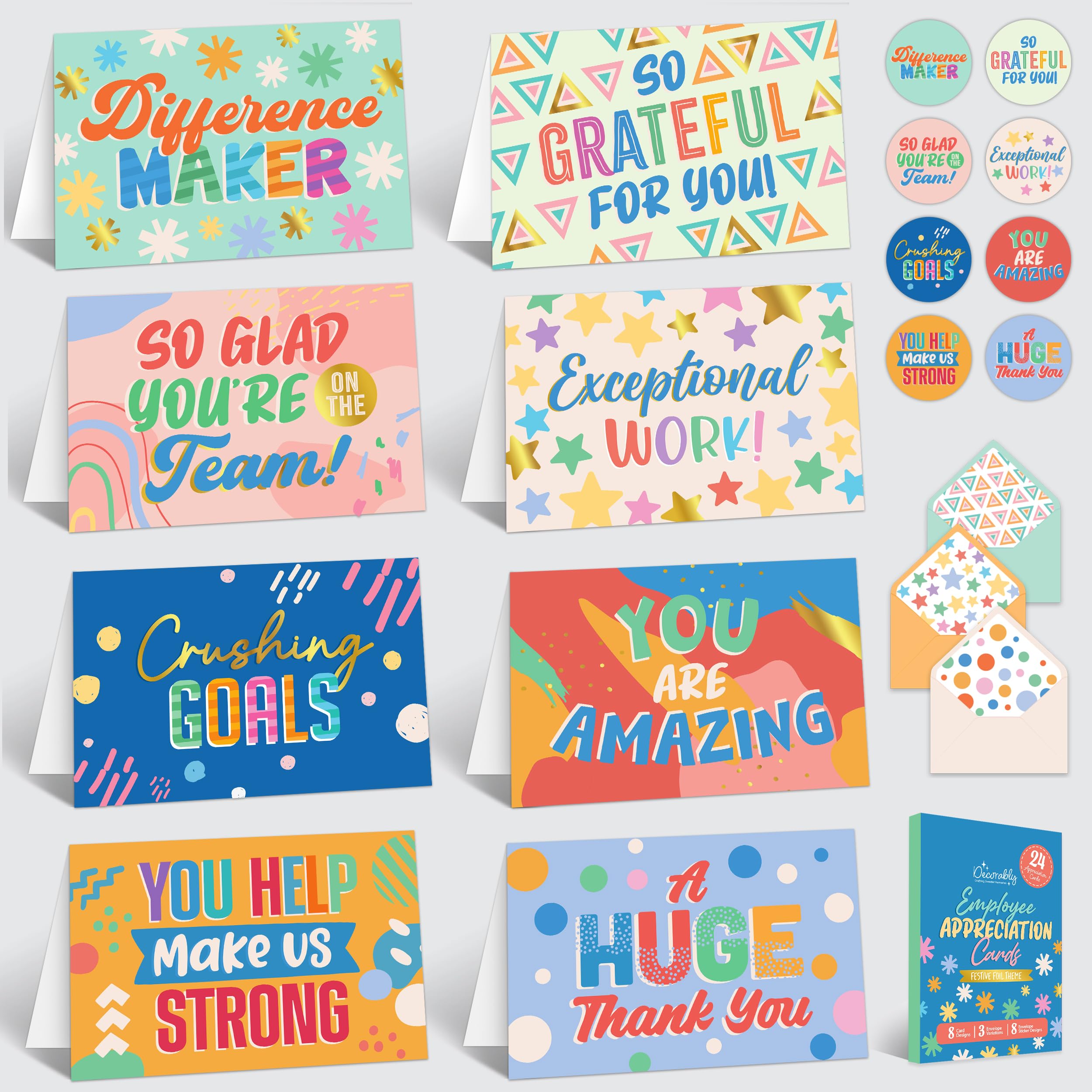Snapklik.com : Decorably 24 Pack Gold-Foiled 6x4in Great Job Cards For ...