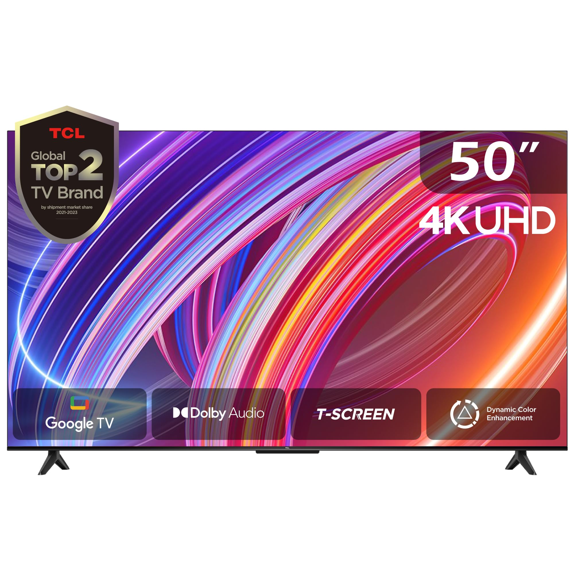 TCL 50 Inch TV 4K UHD DHR 10 Dolby Audio Metallic Bezel-less Google TV ...