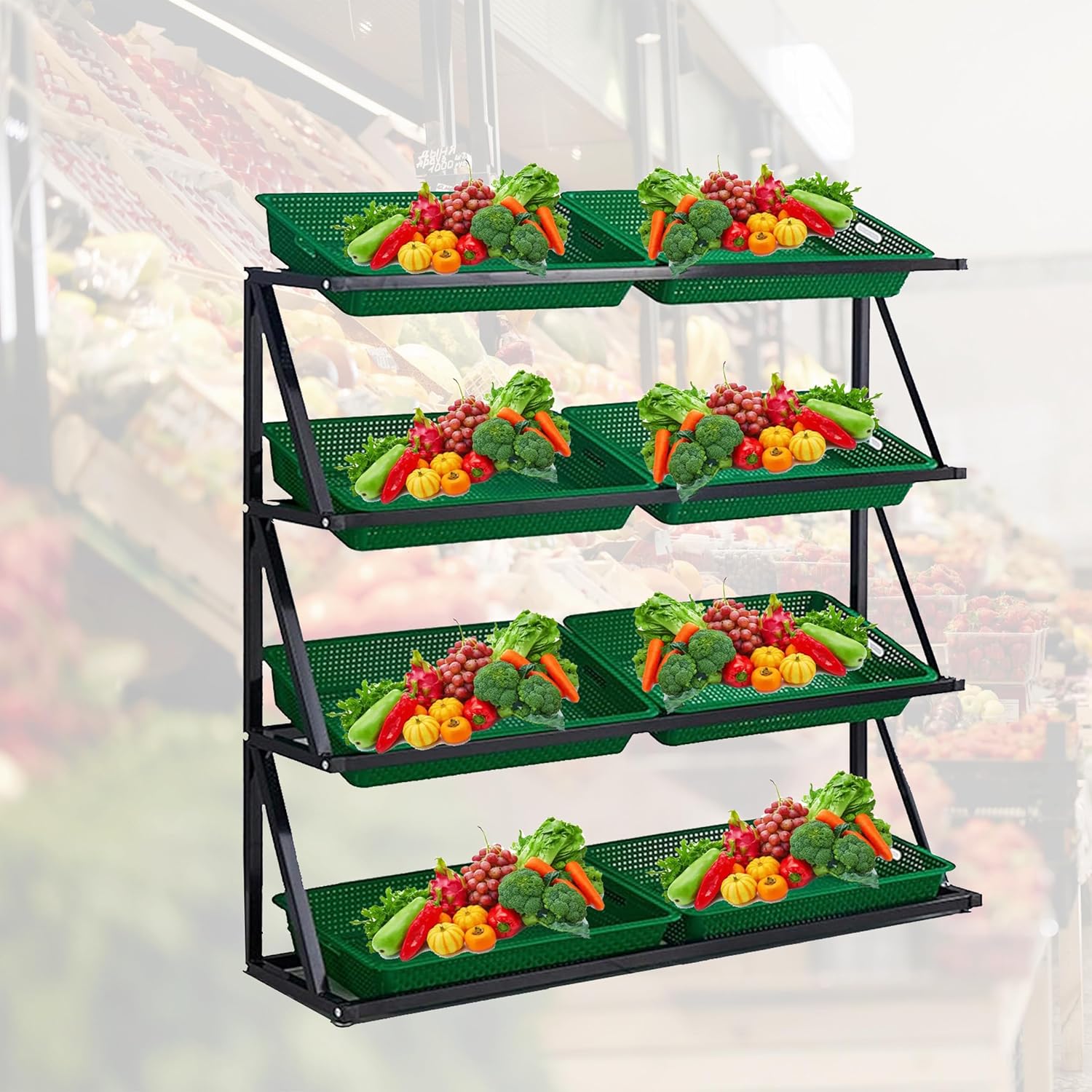 Snack Shelf,4/5 Tier Commercial Supermarket Fruit Vegetable Shelf ...