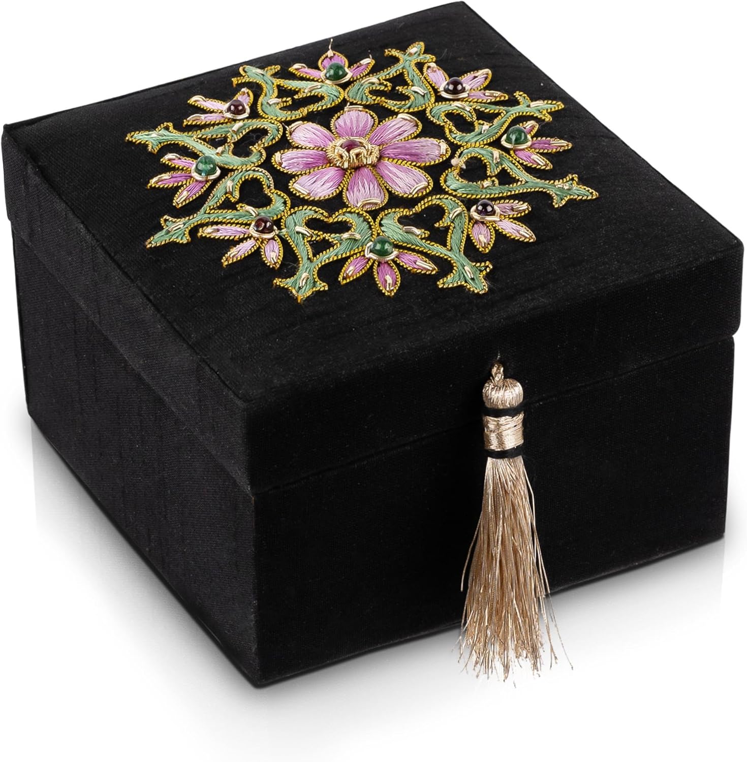 Amazon.com: BoutiqueByMaryam Handmade Embroidered Jewelry Storage Box ...