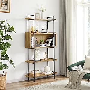 Amazon.com: 5 Tiers Bookcase and Bookshelves Free-Standing Open Book ...