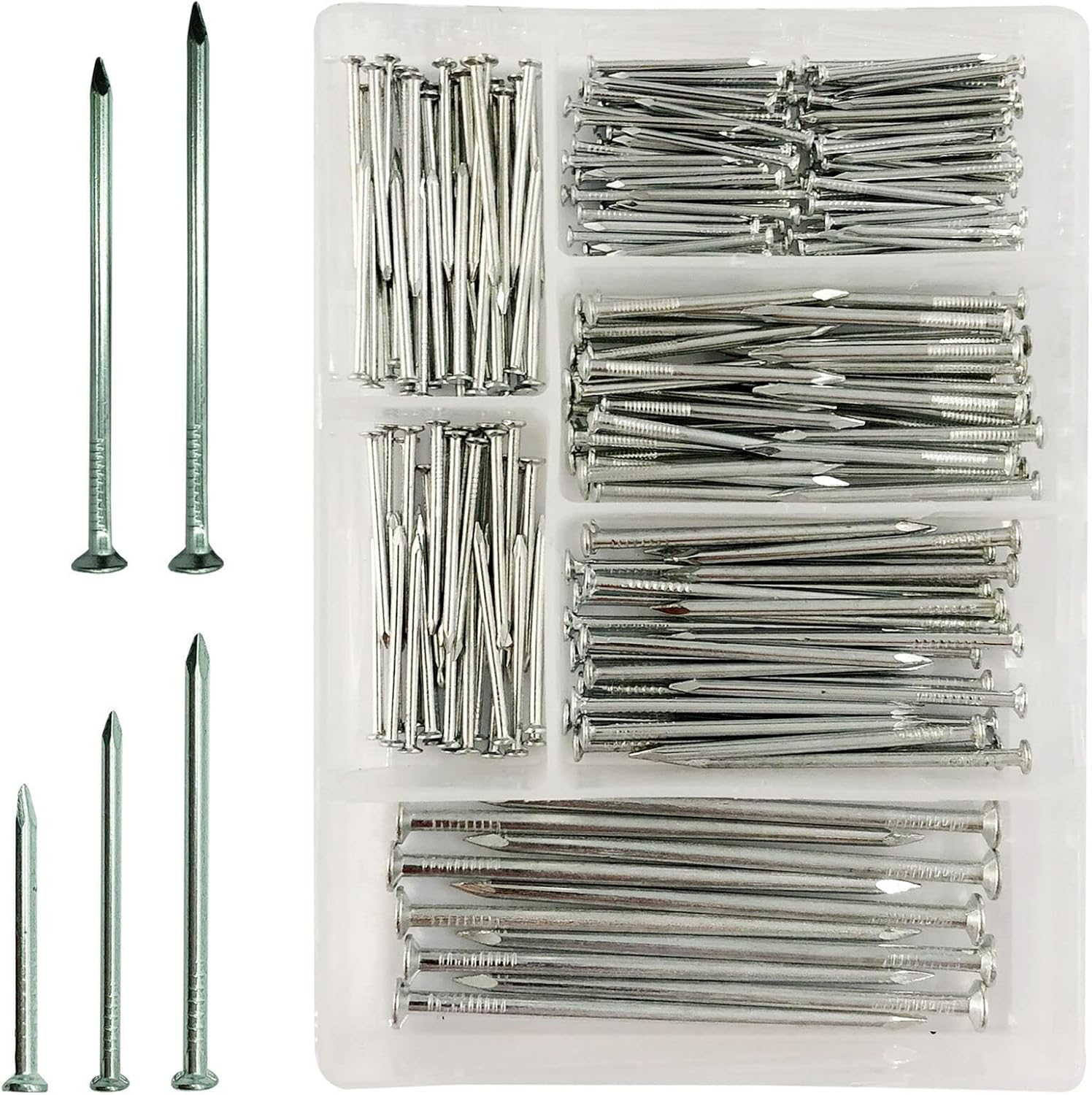 Buystarget 250x Flat Head Nails Assorted DIY Wood Carpentry Pins Nail ...