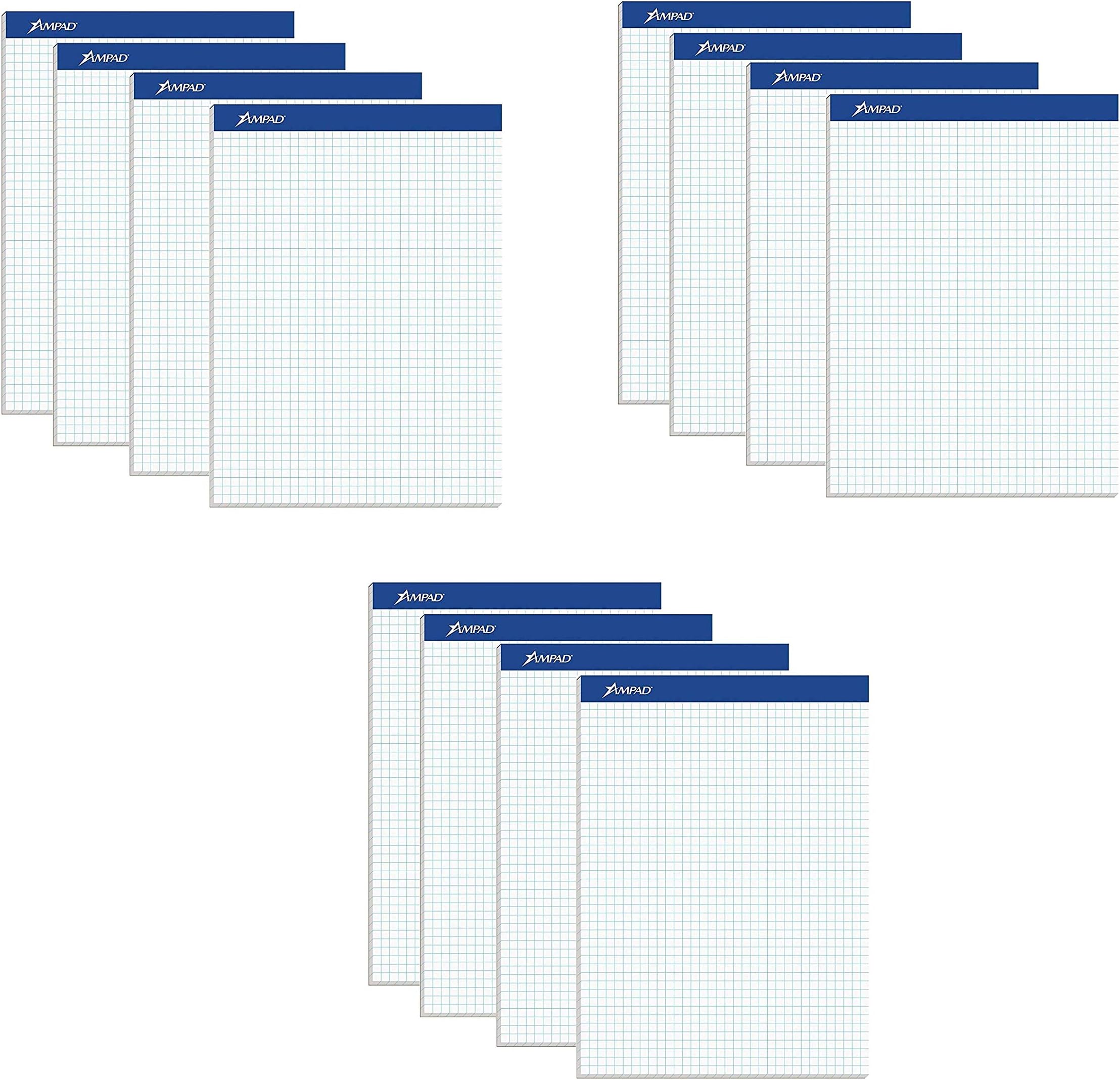 Amazon.com : Ampad Quadrille Pad with 8 Squares per Inch, Letter Size ...