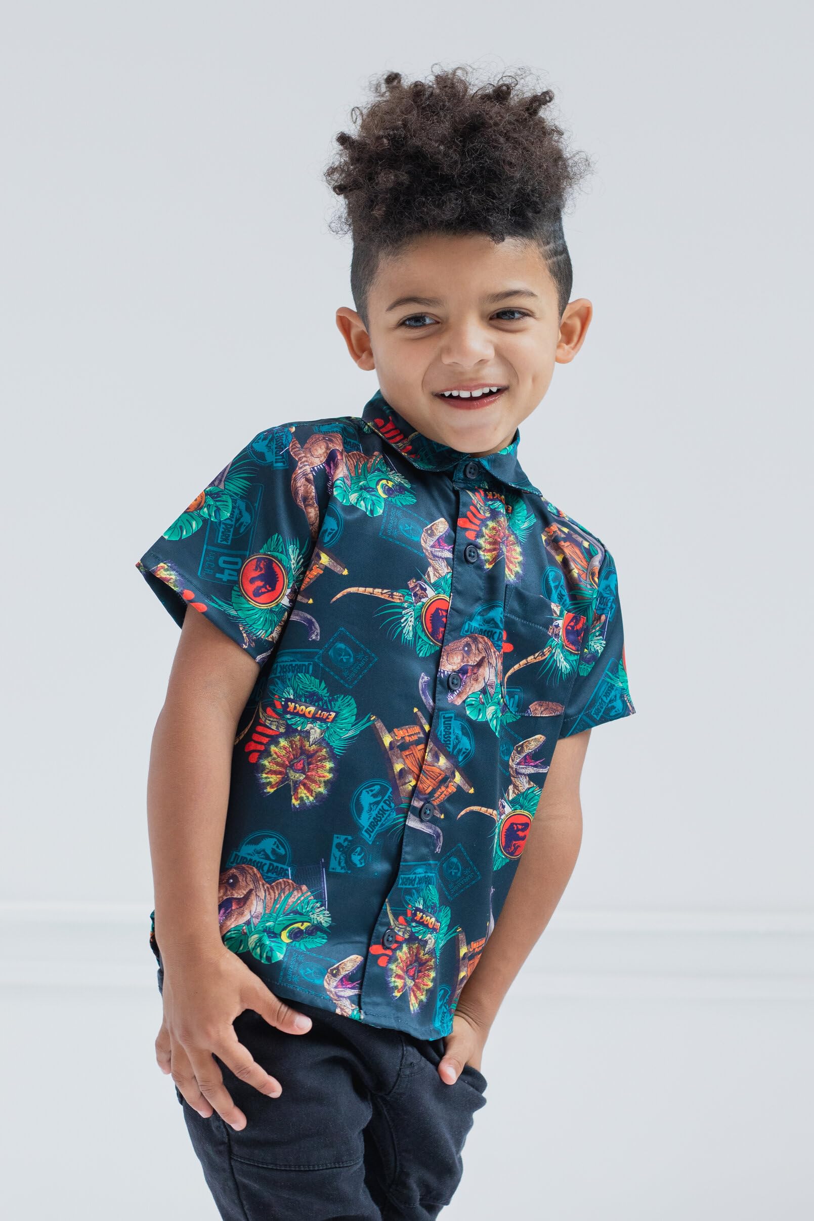 Jurassic Park Little Boys Hawaiian Button Down Dress 1934