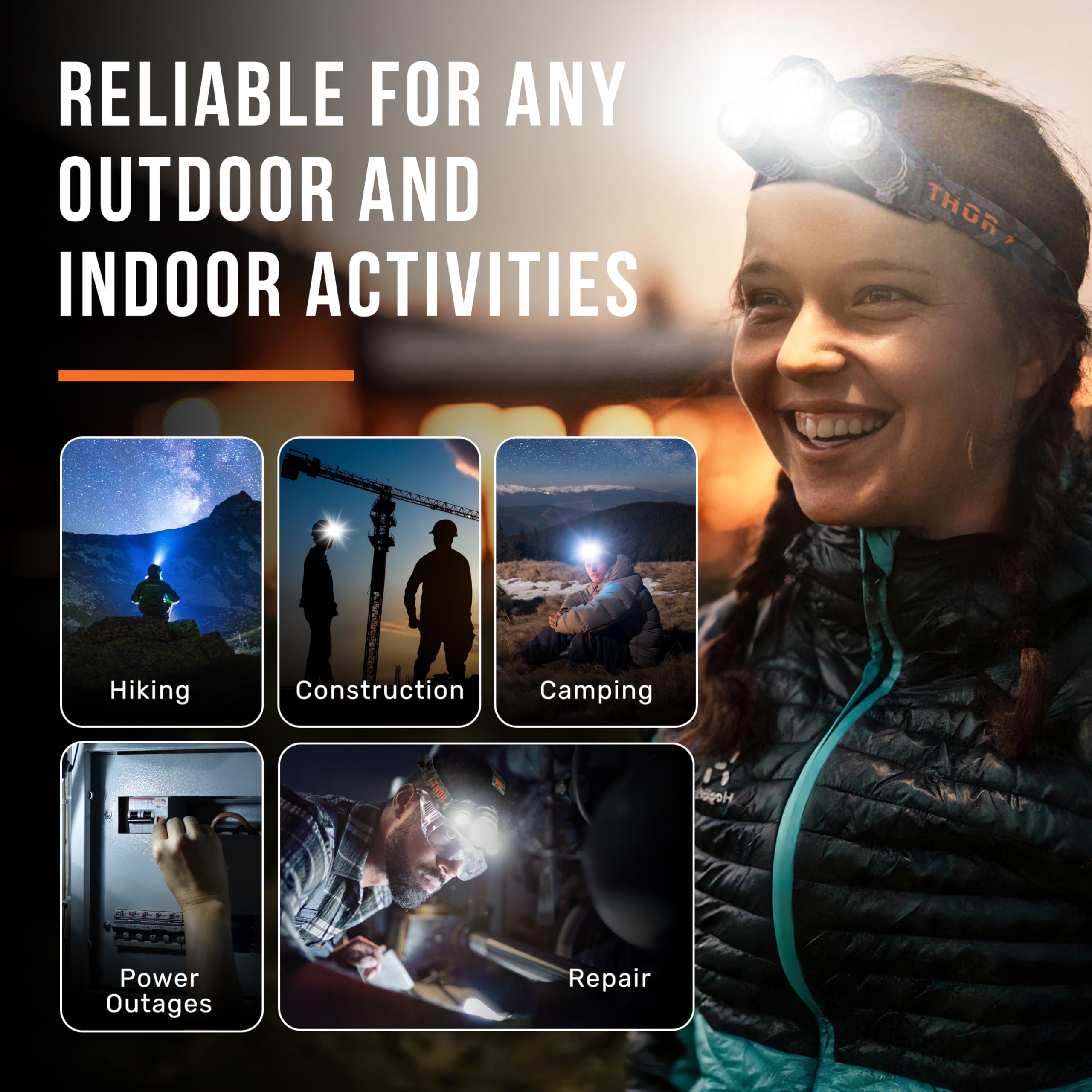 Snapklik.com : TDC LED Headlamp Rechargeable - 1080 LM Waterproof Super ...
