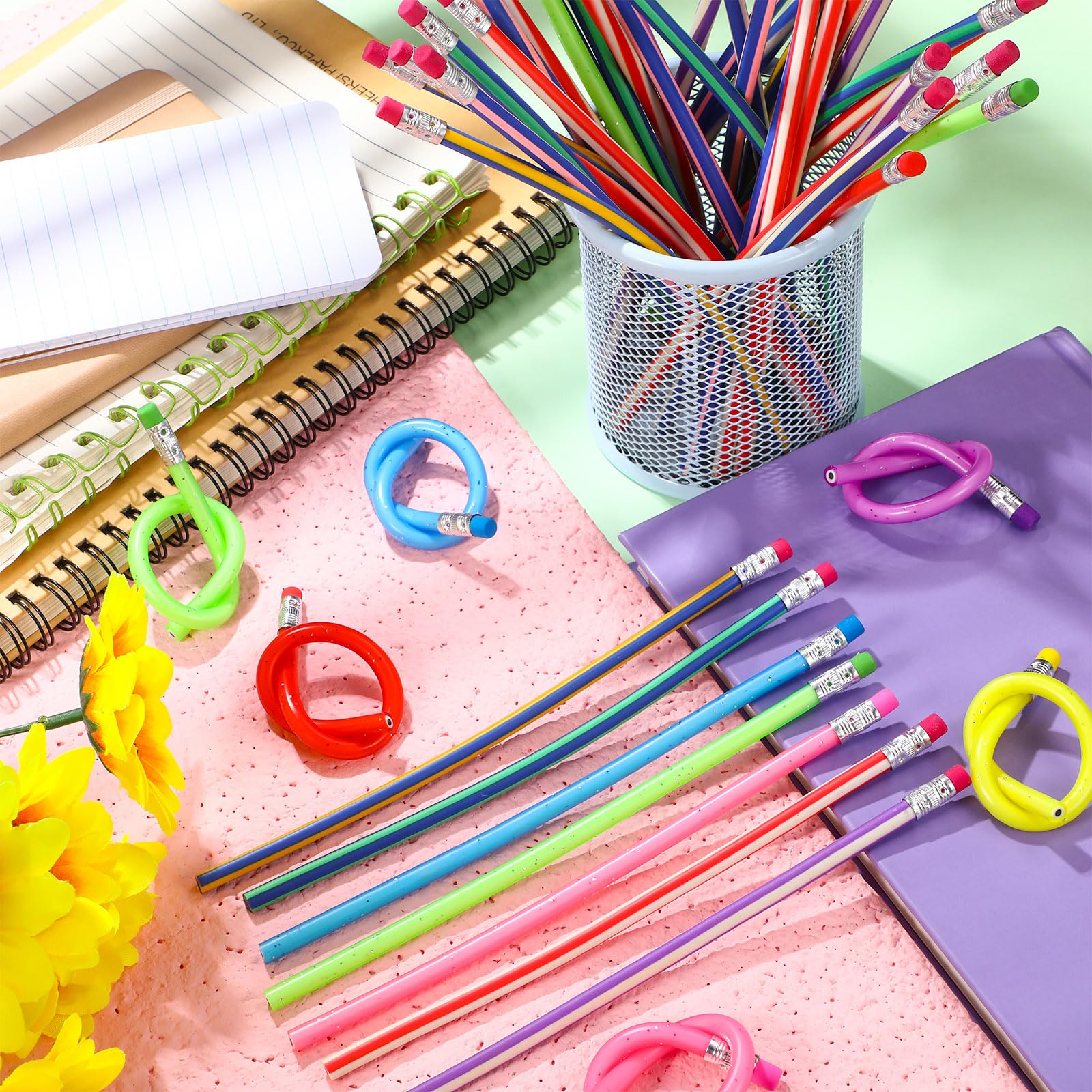Snapklik.com : Ctosree 300 Pcs Colorful Bendy Pencils 3 Styles Flexible ...