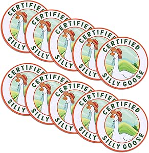 Amazon.com: 10pcs Certified Silly Goose Sticker, 3x3in Cute Funny Meme ...