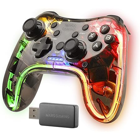 MARSGAMING Mars Gaming MGP-24, Controller Wireless 2.4GPRO, RGB Neon ...