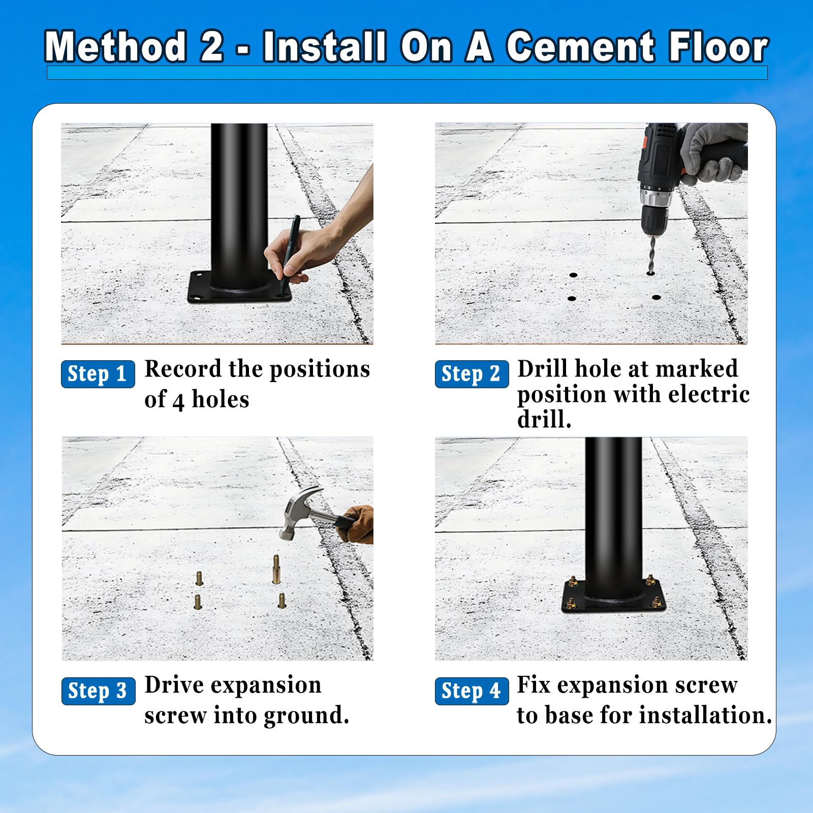 String Light Pole 16Ft Tall Street Light Pole, Outdoor Metal Split ...