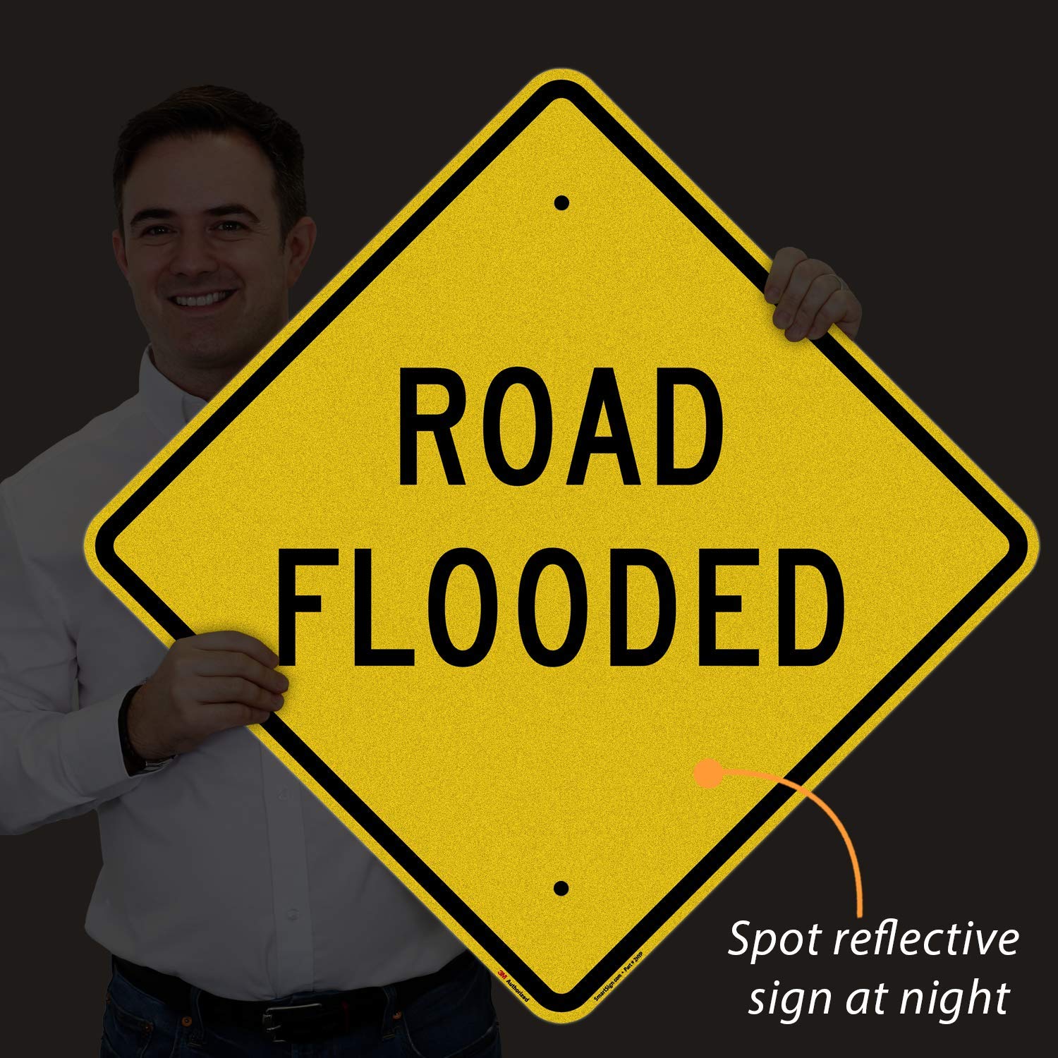 Reflective Road Flooded Sign 24quot Drivers Should Heed Road Closure