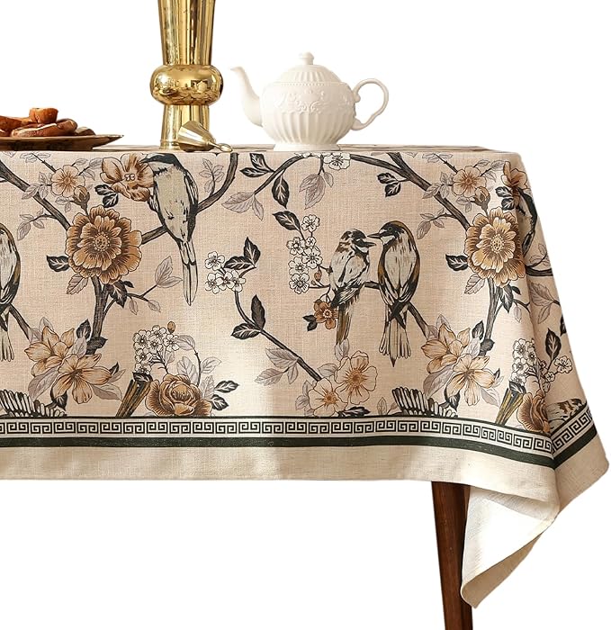 Amazon.com: ISAENNE Floral Tablecloth for Square Tables,Linen Table ...