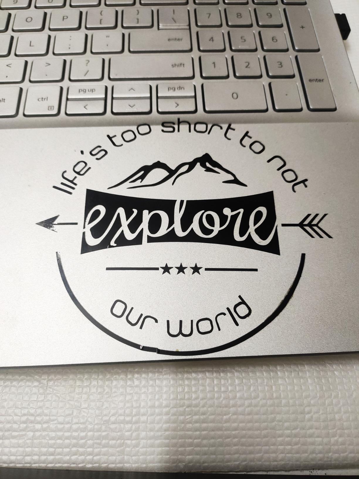 Fusion Graphix Explore Logo Laptop Sticker Vinyl Decal (Black) : Amazon ...