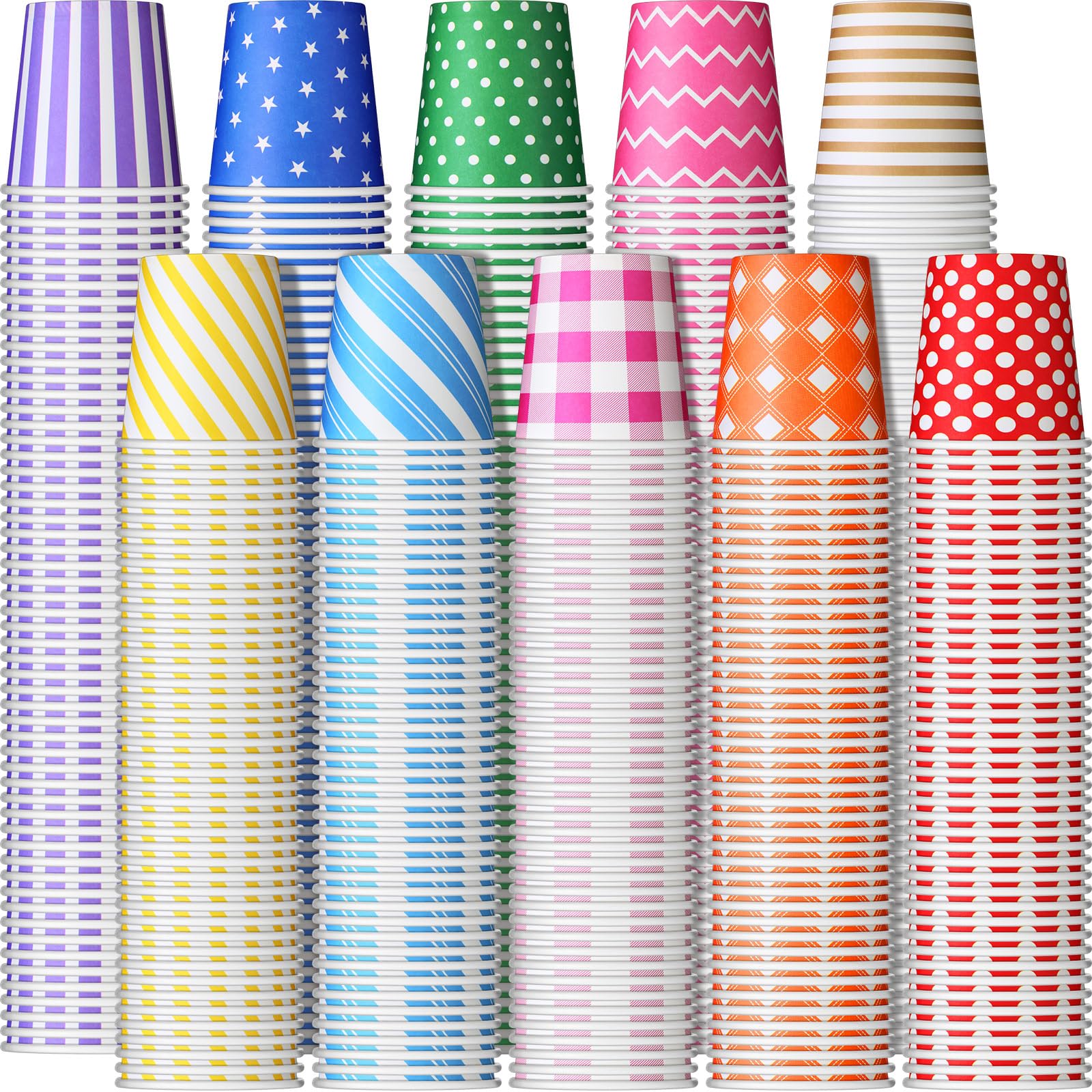 Amazon.com: Uiifan 1000 Pcs 5 oz Paper Cups Multicolor Paper Disposable ...