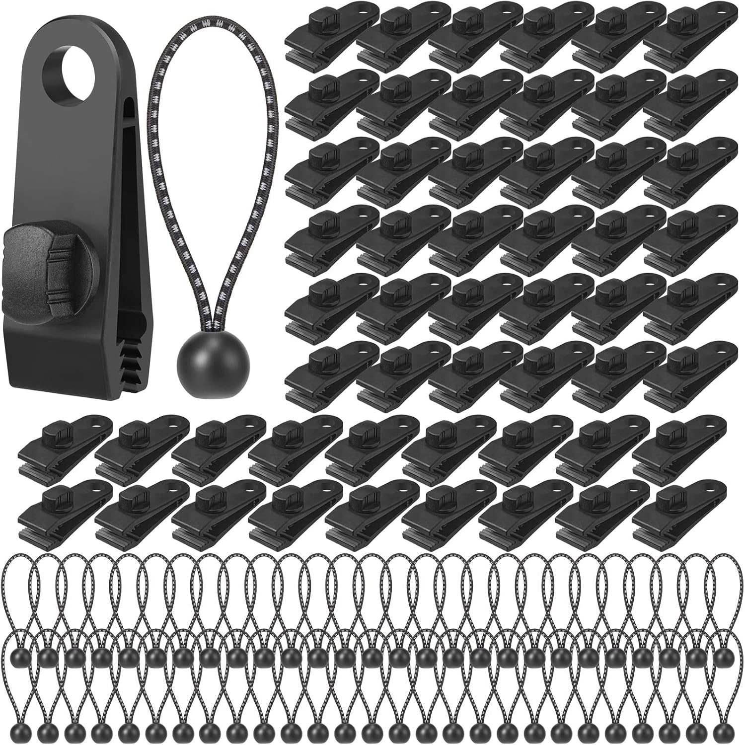 Nuanchu 108 Pcs Tarp Clips Heavy Duty Grip Clamps, Shark Tent Fasteners ...