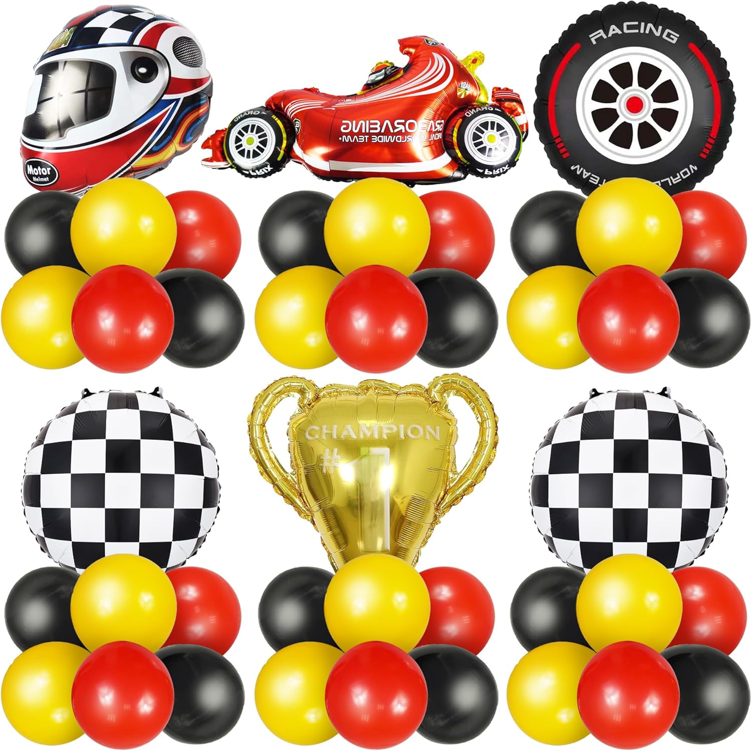 Amazon.com: Car Race Balloons Race Car Party Decorations Helmets Tires ...