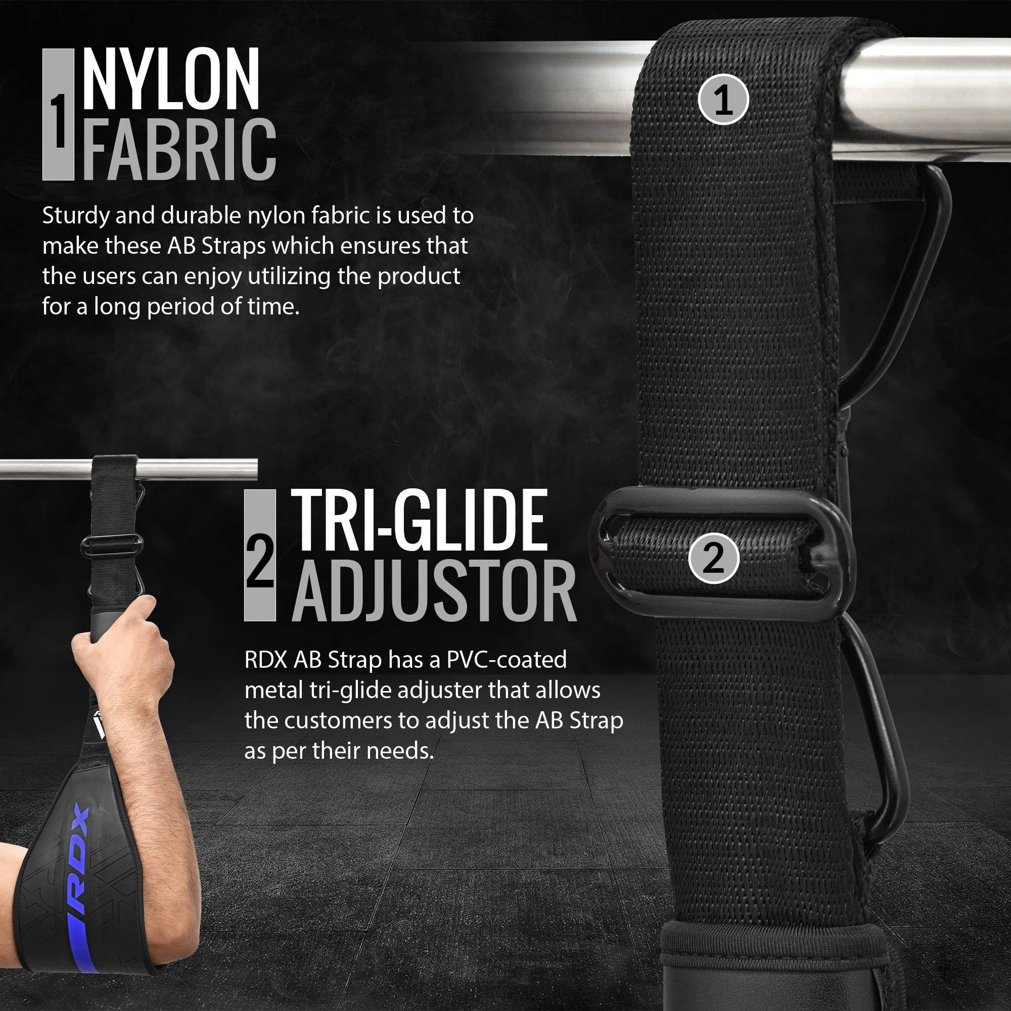 Snapklik.com : RDX AB Straps For Pull Up Bar Hanging (Pair), Maya Hide ...