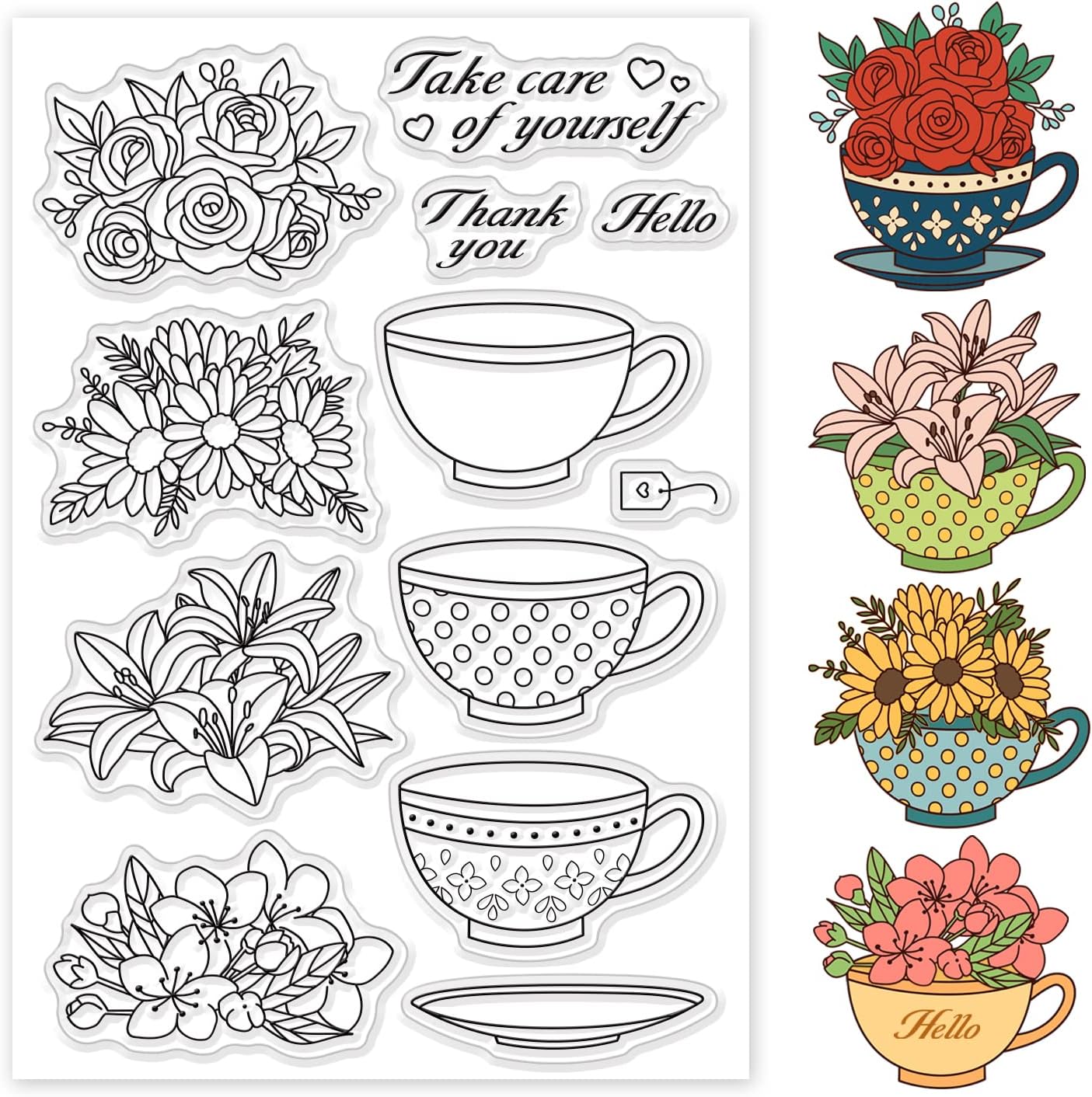 Amazon.com: GLOBLELAND Retro Fashion Lady Clear Stamps for Cards Making ...