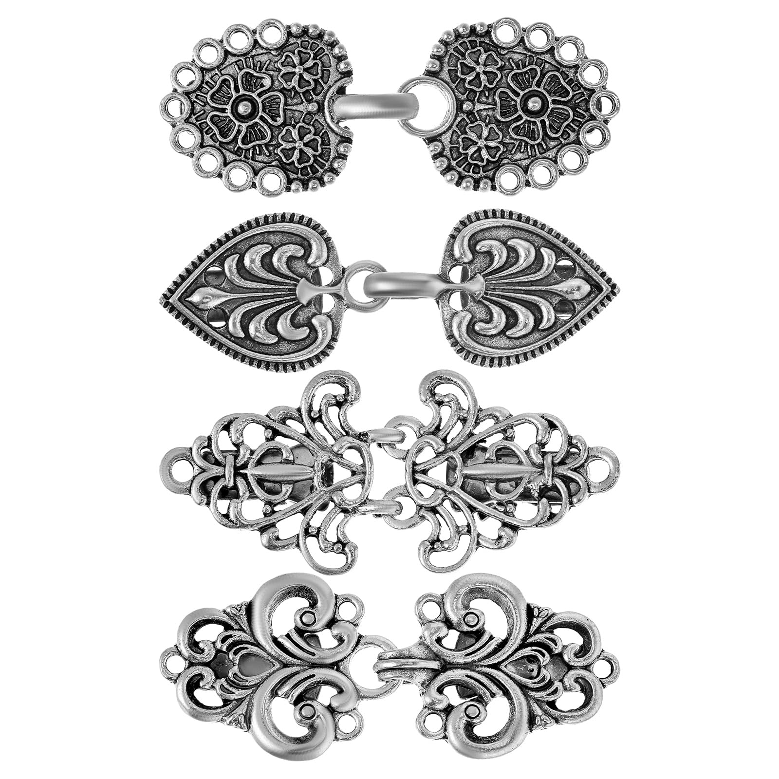 Piriuuo 4 Pcs Dress Clips Back Cinch Set, Shawl Clips Vintage Dress ...