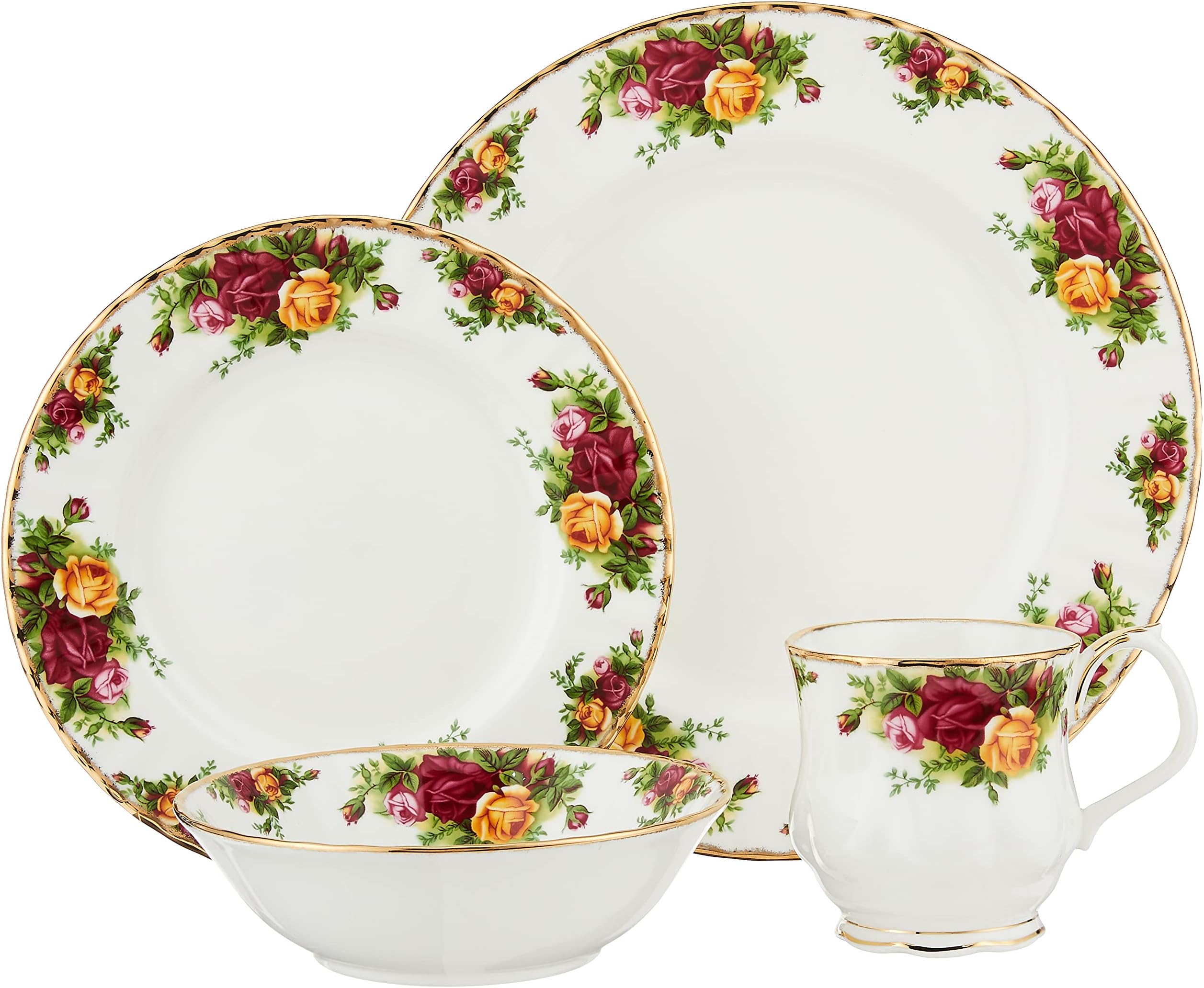 Amazon.com | Royal Albert Old Country Roses 12-Piece Dinnerware Set ...