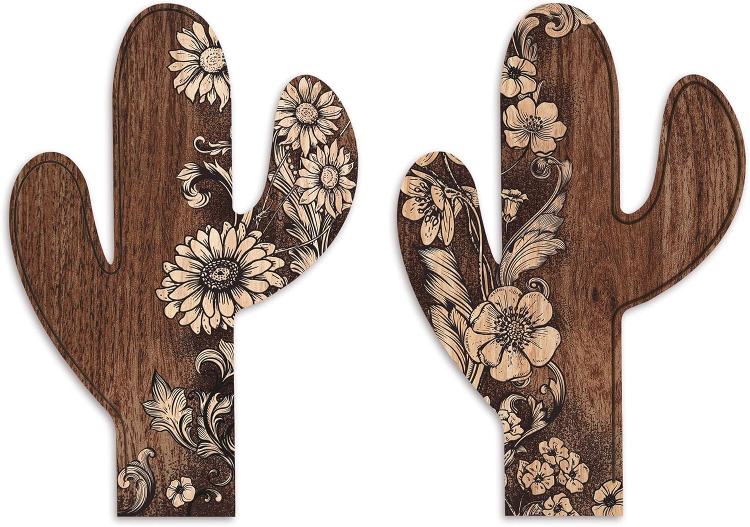 Amazon.com: Putuo Decor 2 Pieces Aztec Cactus Decor, Farmhouse Wall ...