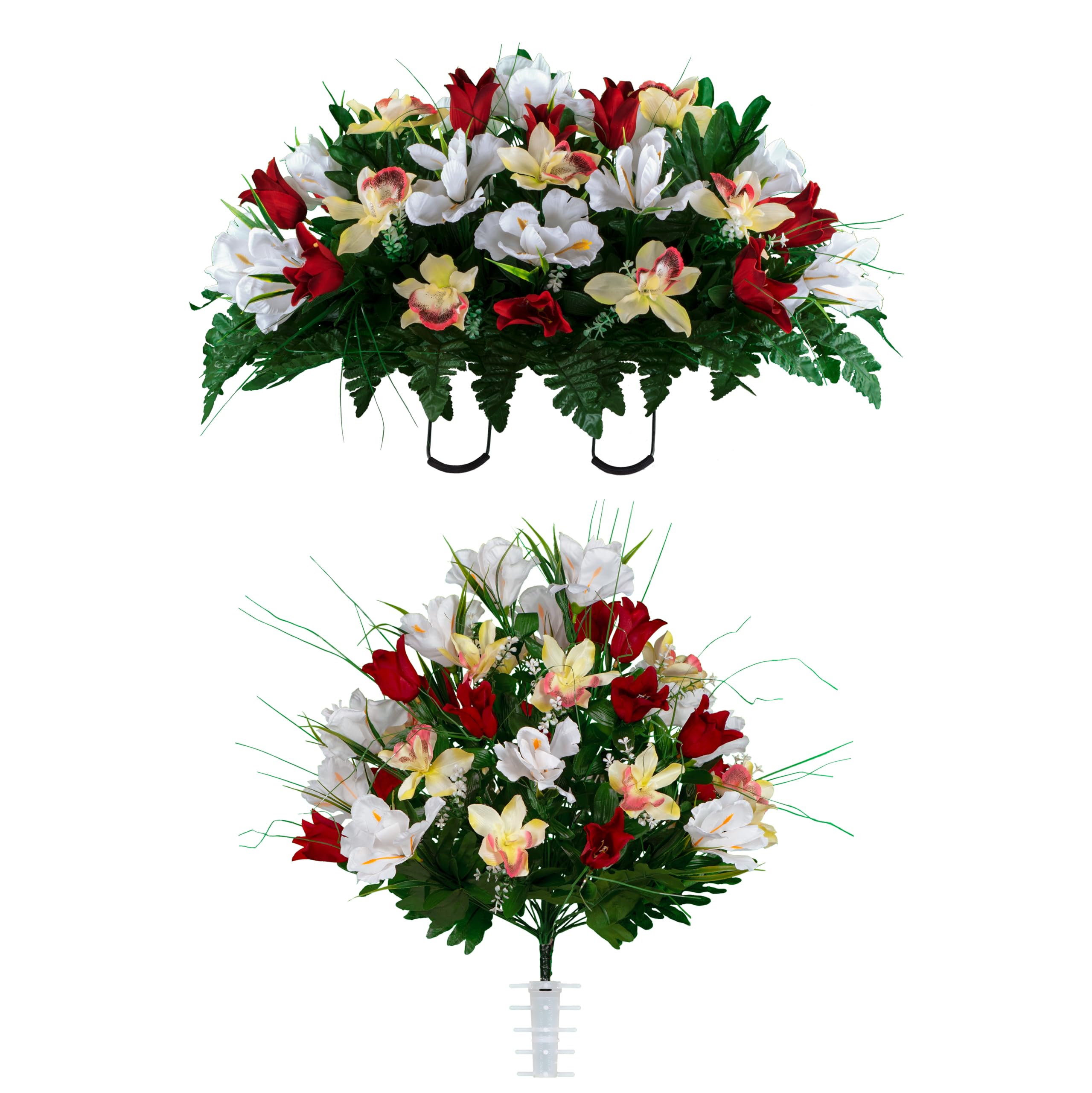Amazon.com: Sympathy Silks Artificial Cemetery Flowers – Realistic ...