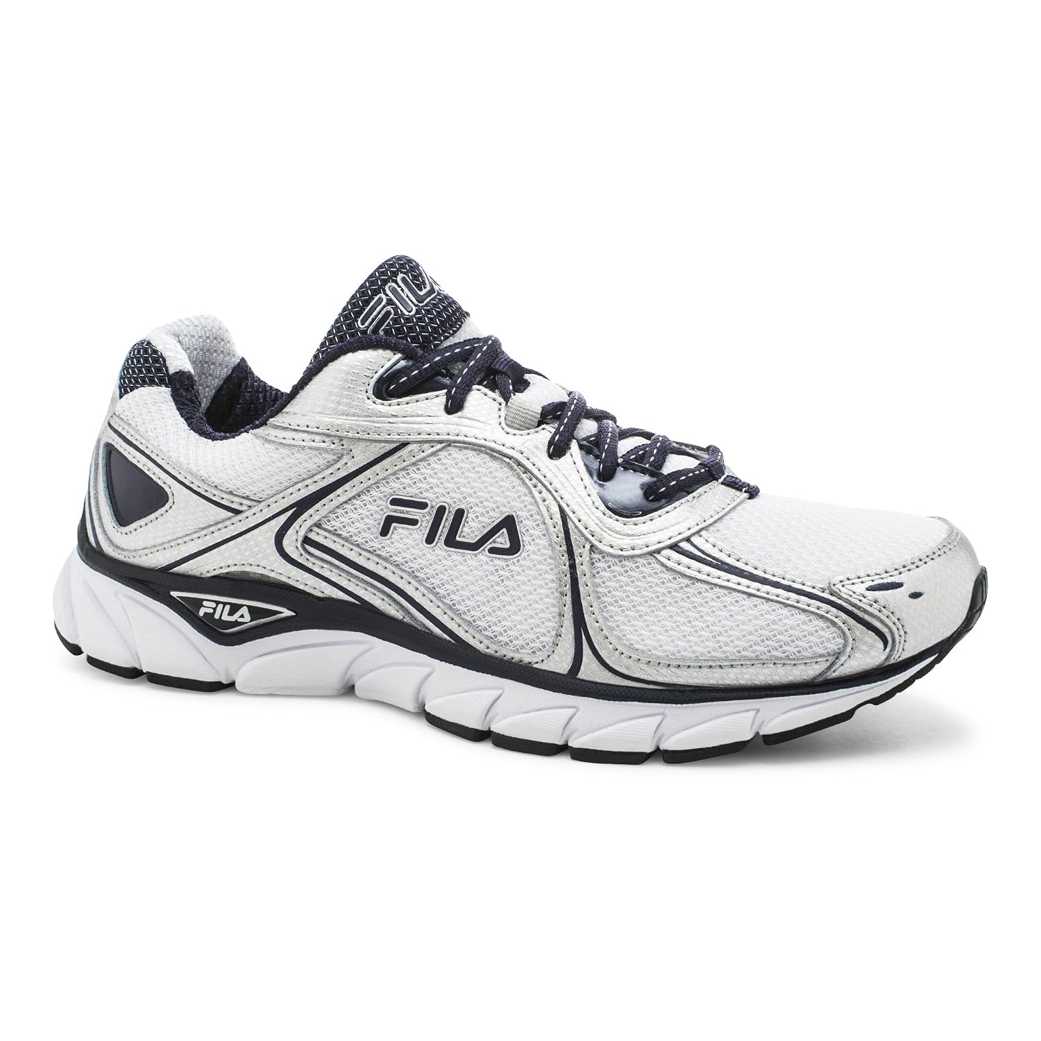 Buy Fila Men's Quadrix Athletic Sneakers, White Leather, Mesh, 10 M at ...