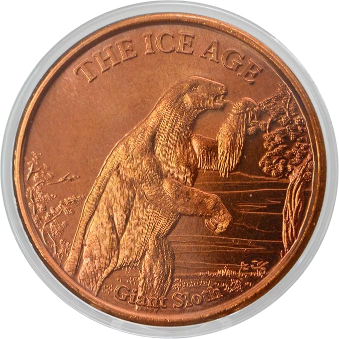 Amazon.com: Ice Age Giant Sloth 1 oz Pure .999 Copper Round Bullion ...