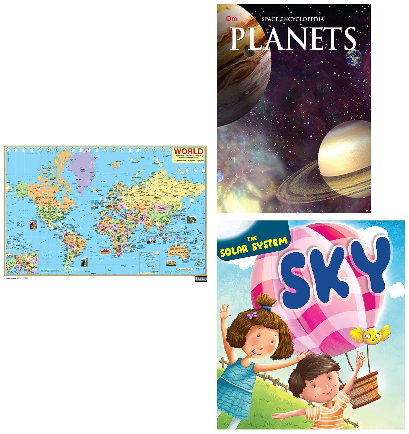 Buy Encyclopedia: Planets & Charts: World Map (Wall Map) & Sky: The ...