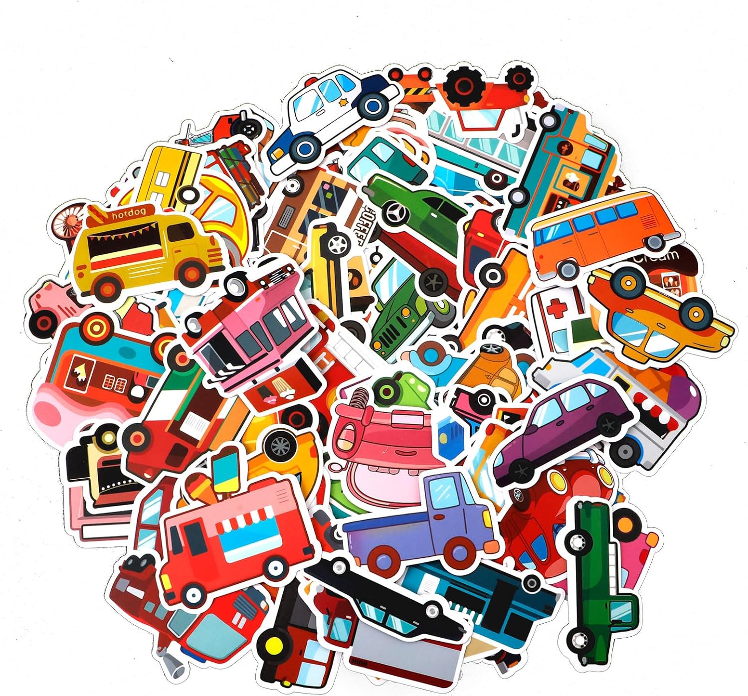 Amazon.com: 100pcs Vehicle Stickers for Kids Toddlers 2-4, Construction ...