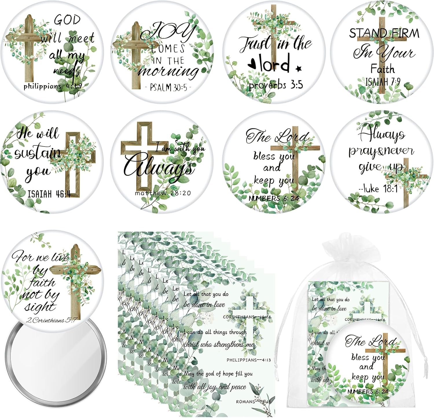 Amazon.com: 36 Pcs Mini Christian Compact Mirror Bulk Inspirational ...