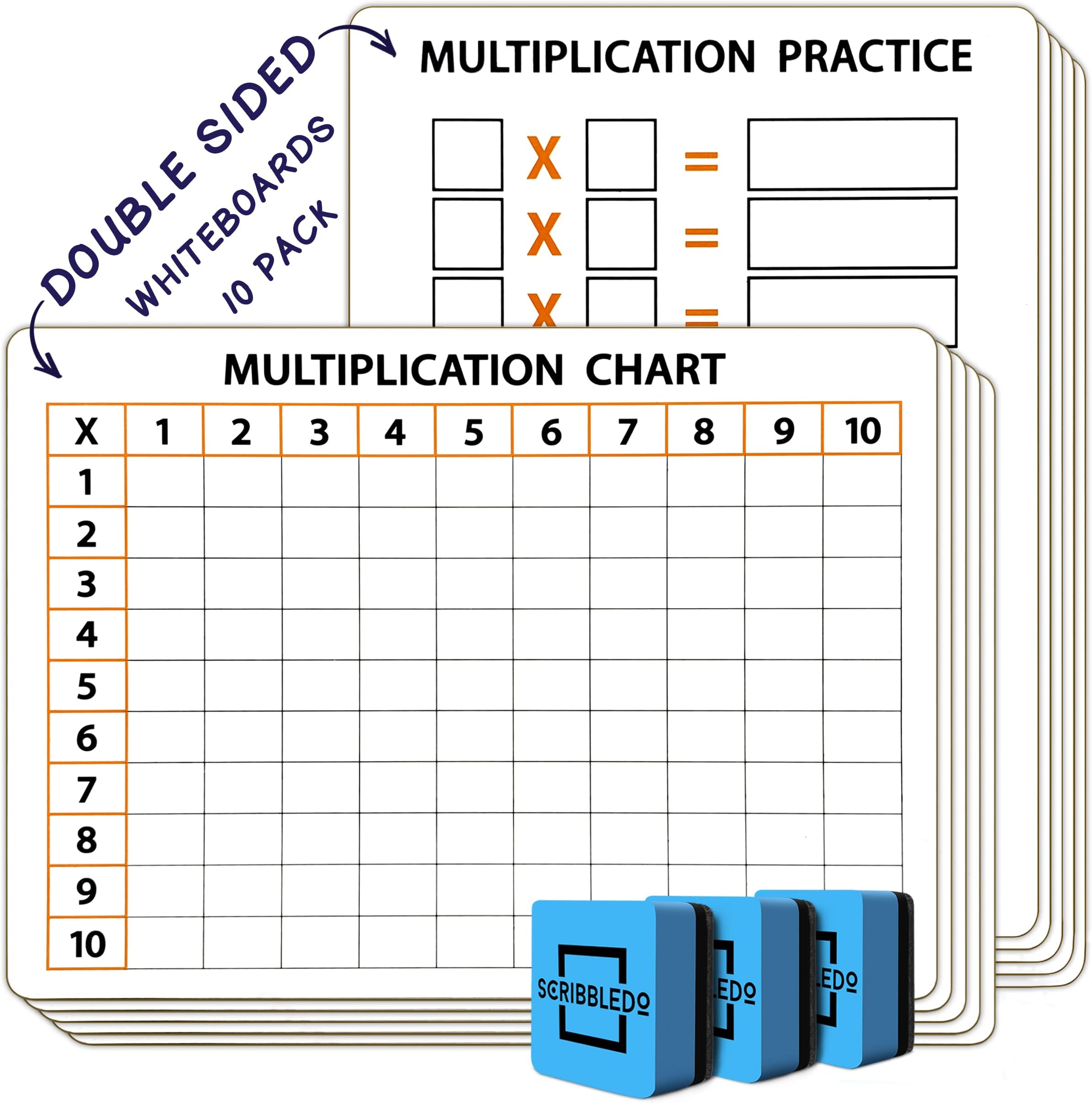 Amazon.com : Dry Erase Multiplication Chart White Board, 9" x 12 ...