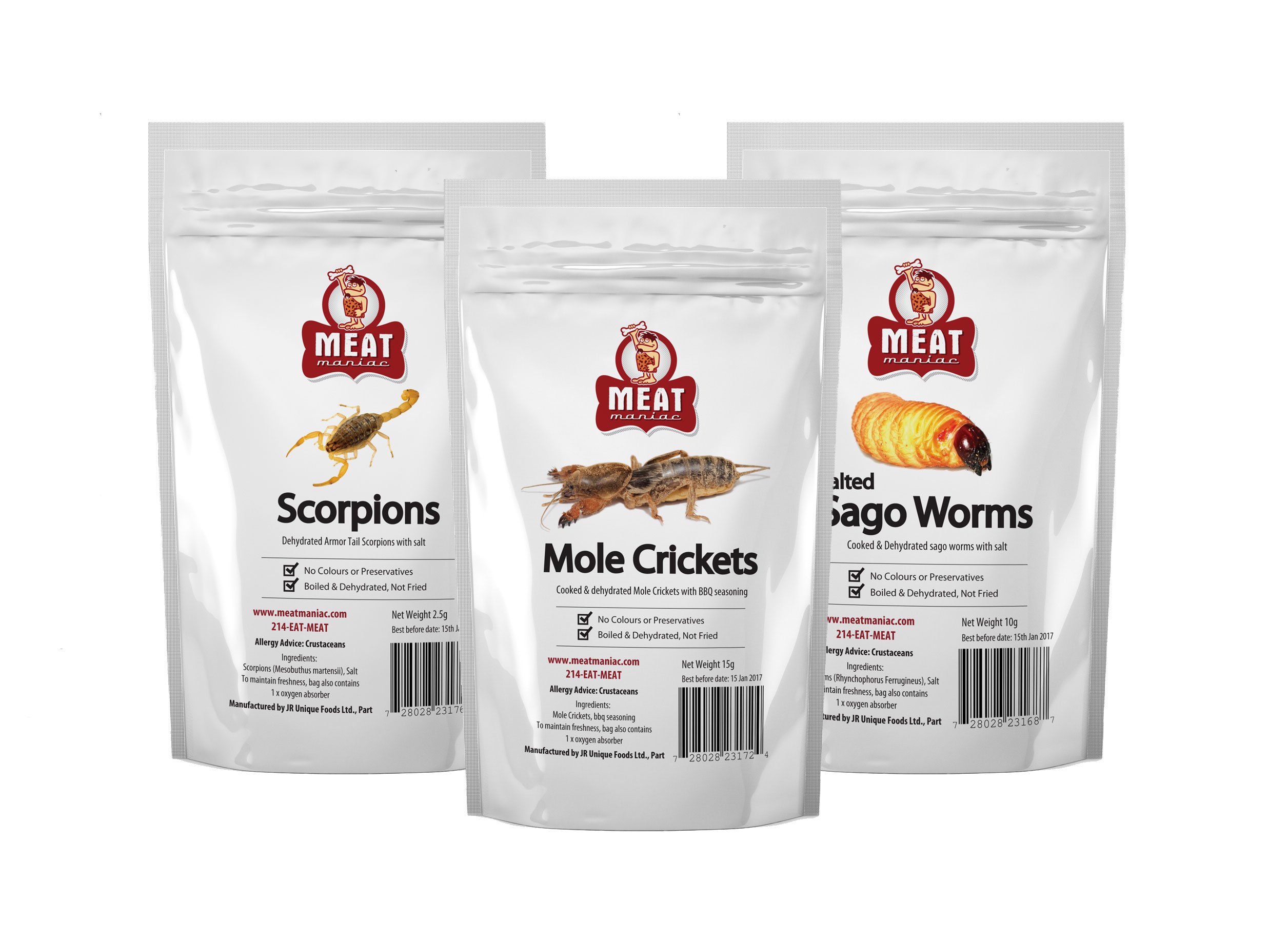 Buy Meat Maniac Edible Insect Sampler Gift Pack | Salted Armor Tail ...