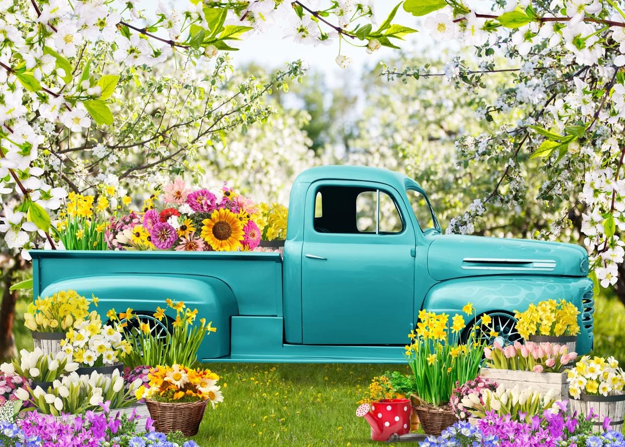 Amazon.com : SJOLOON Spring Flowers Backdrop Kids Easter Photo Backdrop ...