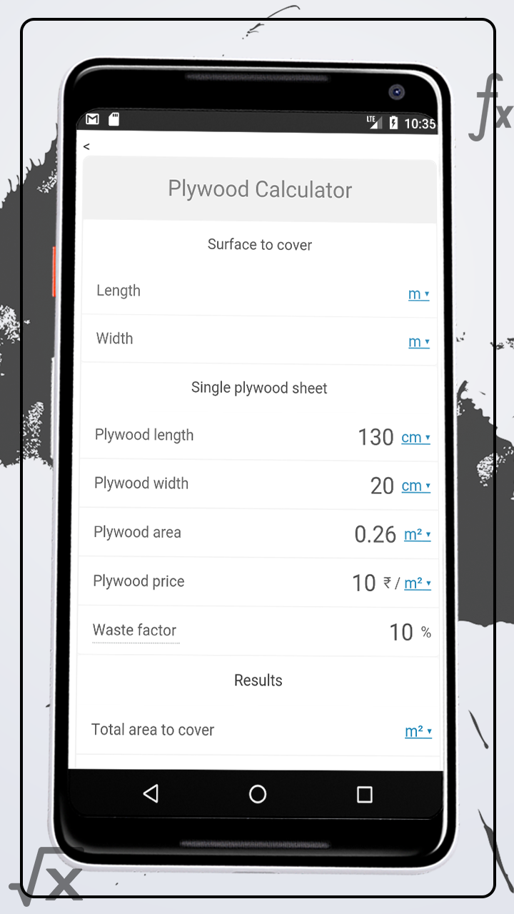 Plywood Calculator - App on Amazon Appstore