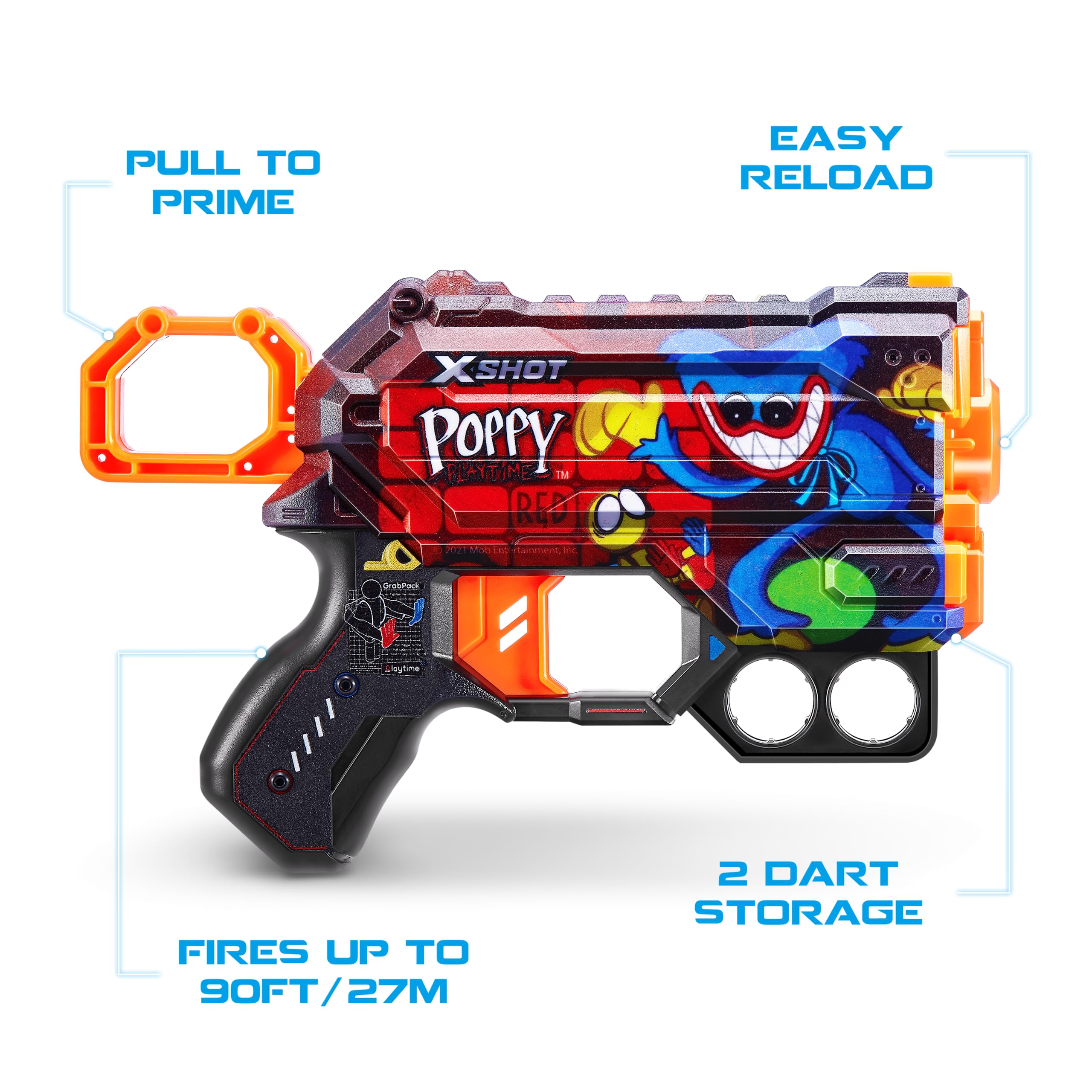 Snapklik.com : XSHOT Skins Menace Poppy Playtime Dart Blaster 2PK - Jumpscare + Toony