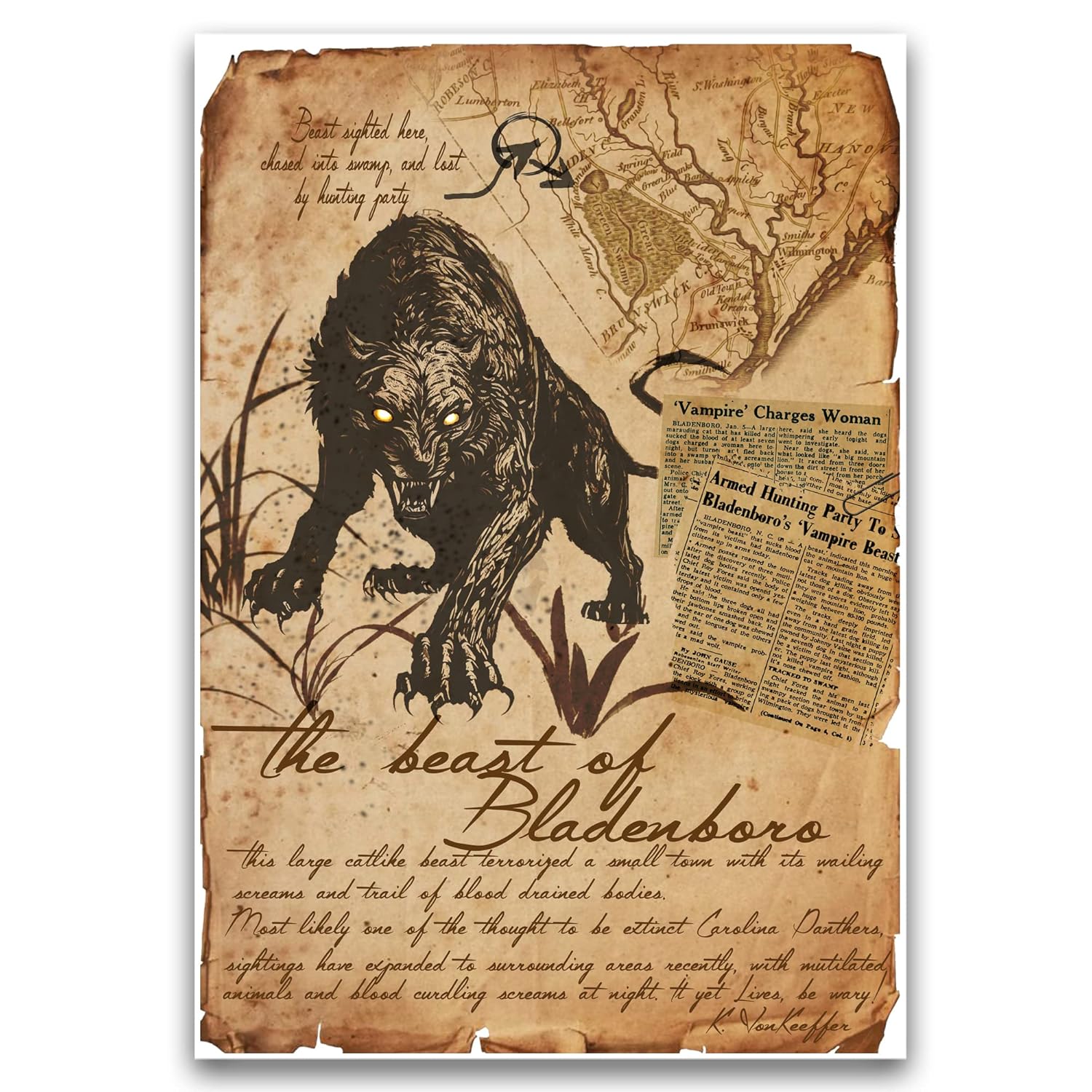 Amazon.com: Beast of bladenboro, weird North Carolina, myths monsters ...