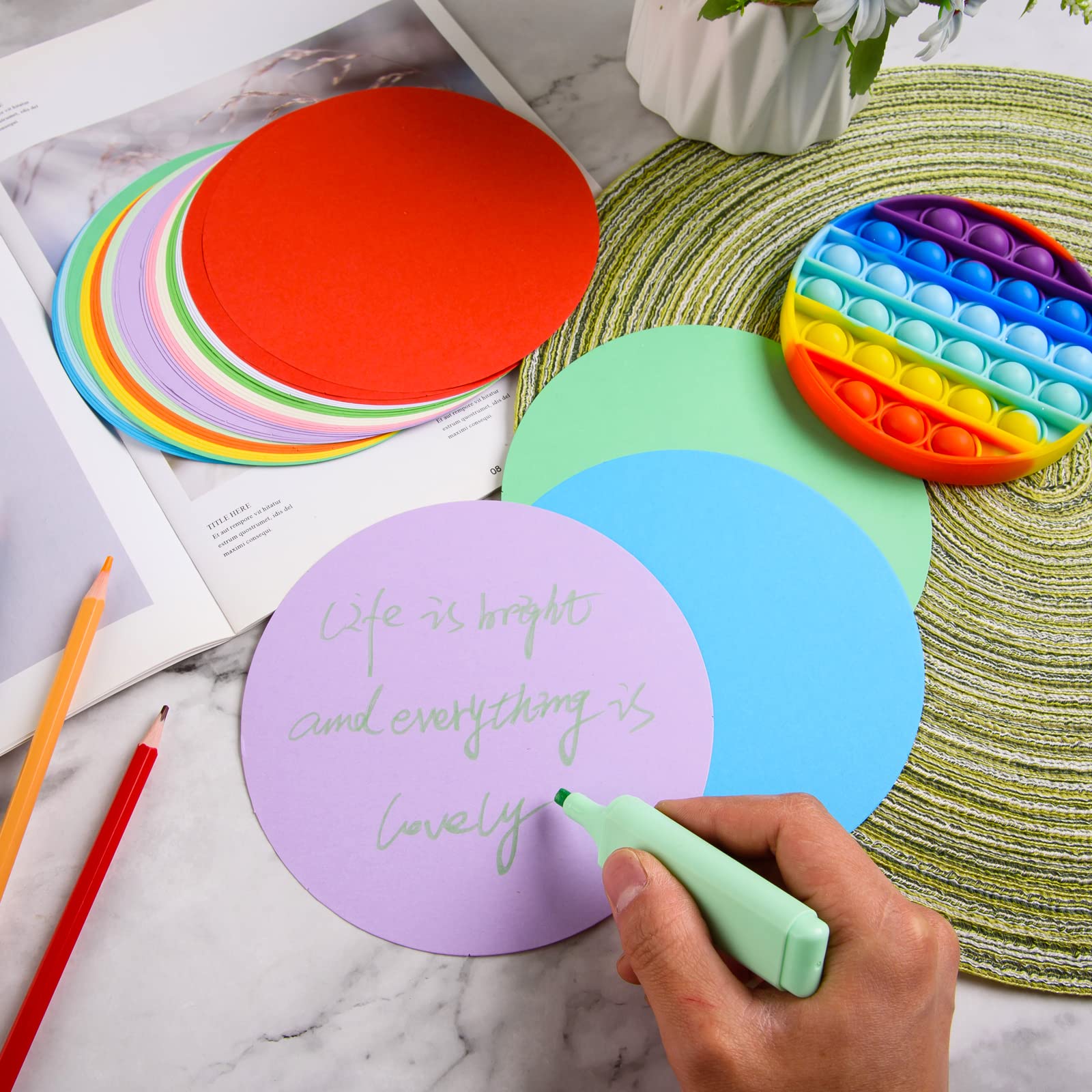 Snapklik.com : 240 Pcs 5.9 In Round Cutouts Paper Circles Assorted ...
