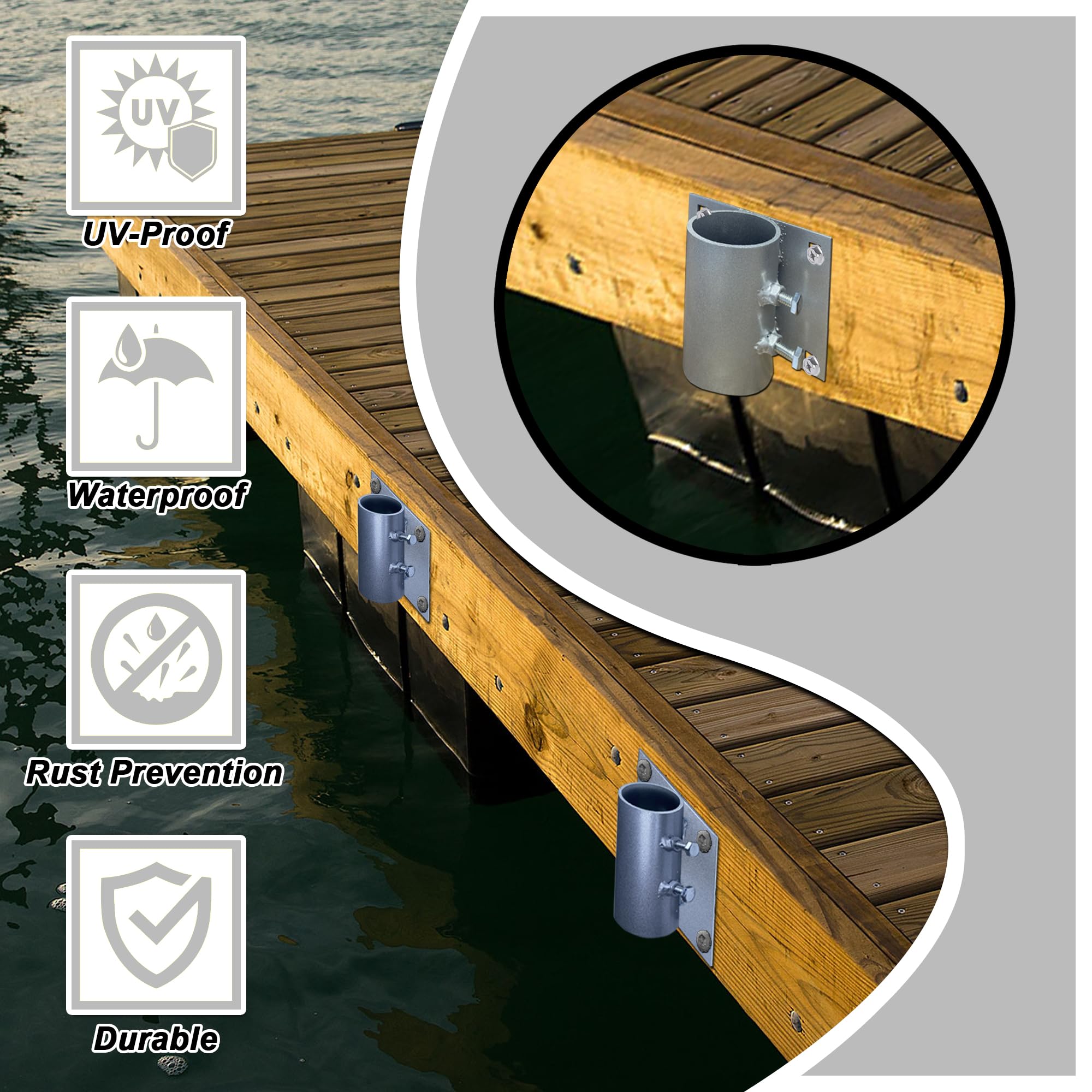 Snapklik.com : Joewuzun Heavy-Duty Stationary Side Leg Pipe For Boat ...