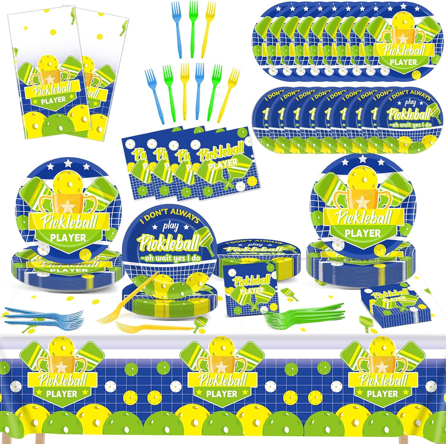 Amazon.com: 24 Guests Pickleball Party Decorations Supplies Pickleballs ...