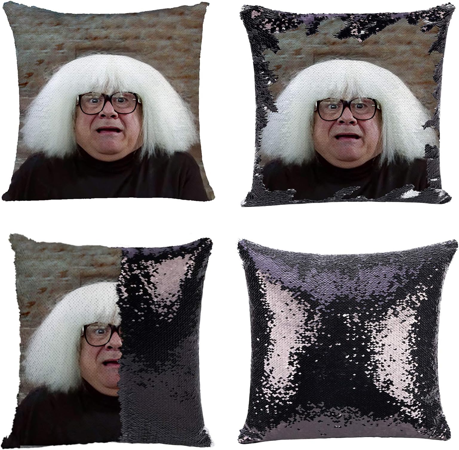 Amazon.com: meachin Sequin Throw Pillow Cover Magic Reversible 16x16 ...