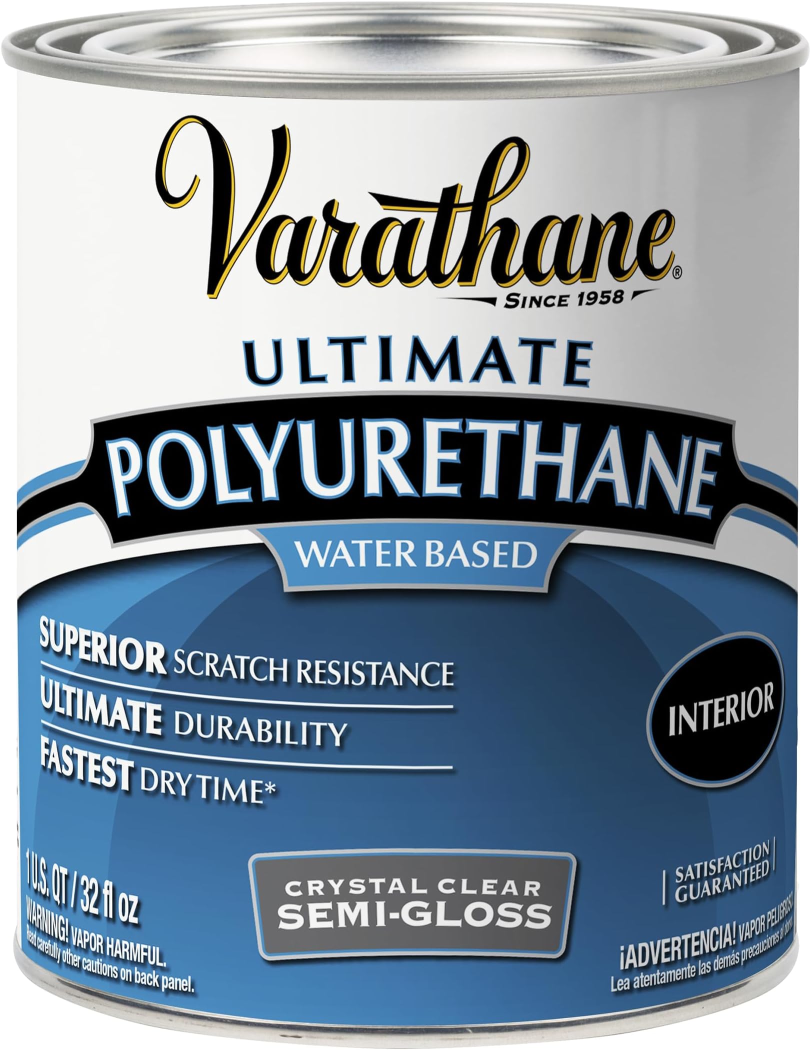 Minwax Fast Drying Polyurethane Protective Wood Finish, Warm Satin, 1 ...