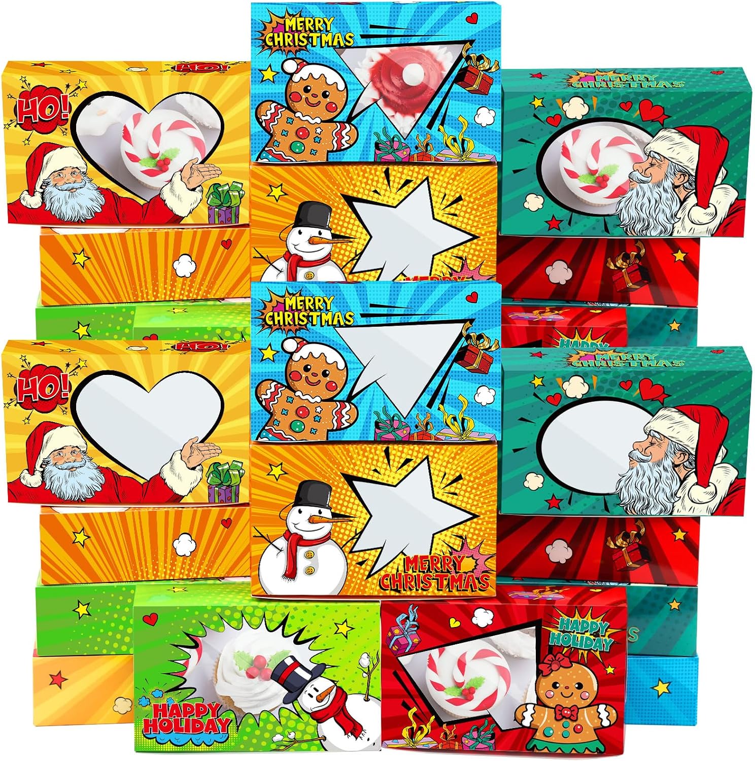 Amazon.com: Zhanmai 12 Pcs Christmas Cookie Boxes for Gift Giving 8.75 ...