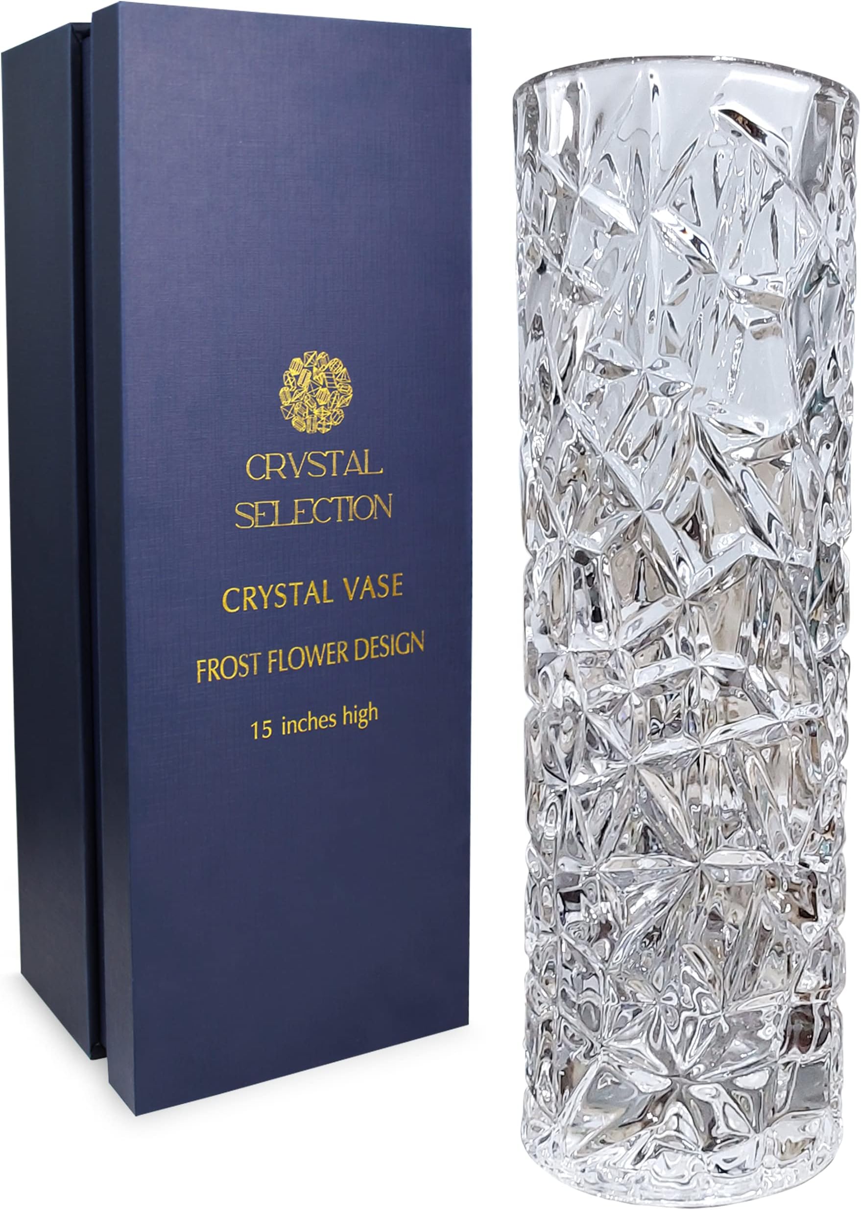Amazon.com: Rhapsody Crystal Glass Flower Vase l Luxurious Design ...